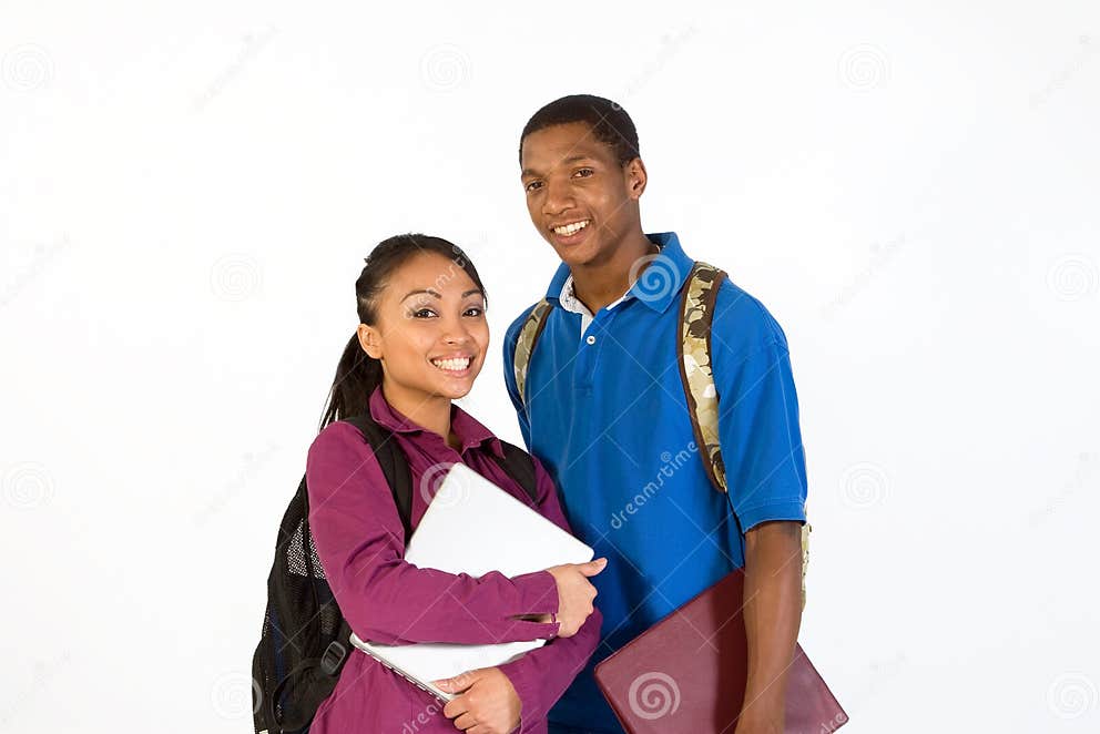 Two Smiling Students - Close Up - Horizontal Stock Photo - Image of ...