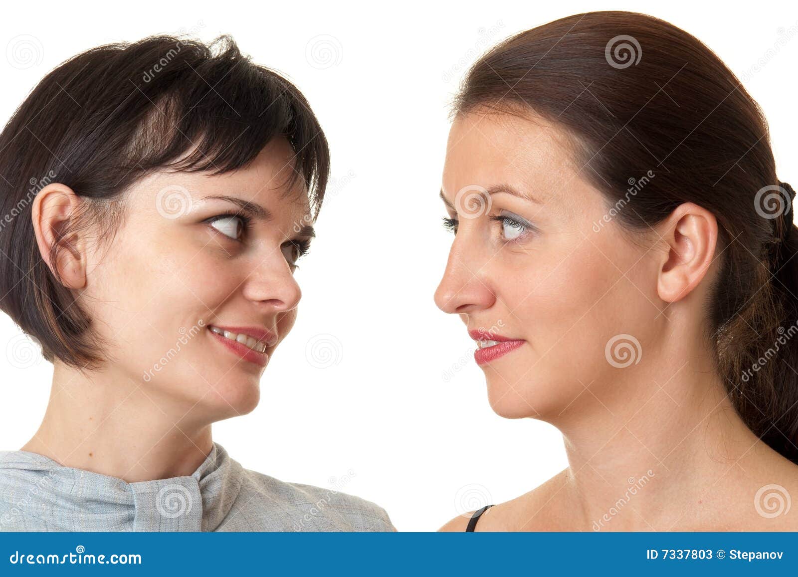 Two smiling women stock image. Image of girls, elegance - 7337803