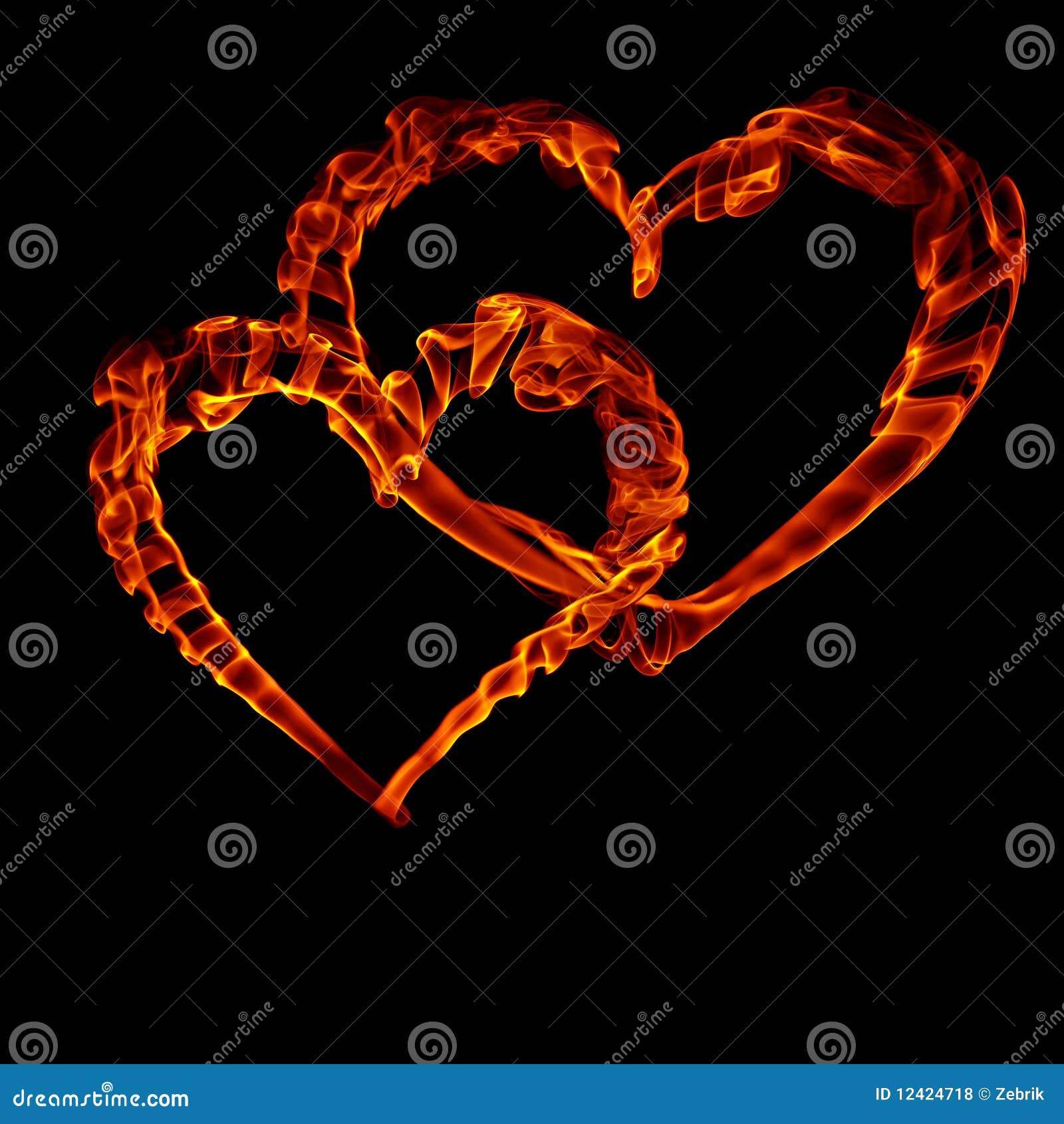 Two Smoke Fire Heart for Valentine Day Stock Illustration ...