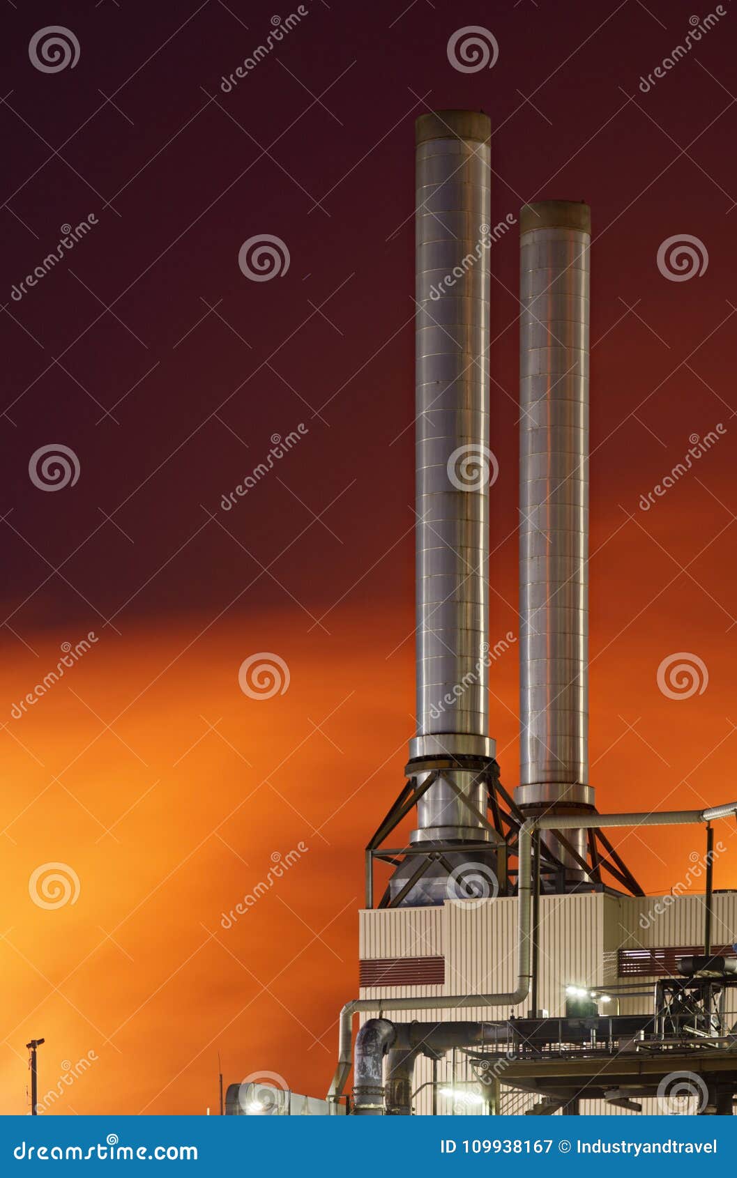 Red Industry at Night stock image. Image of power, petrochemical ...