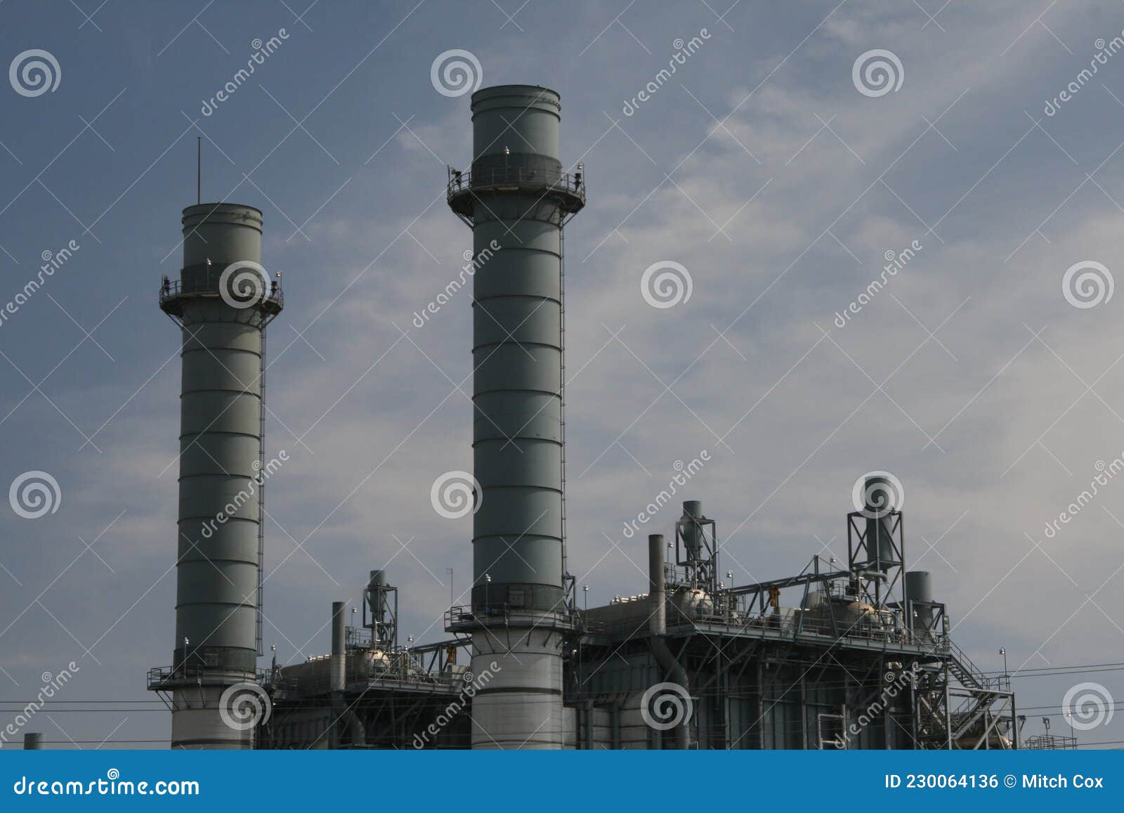 Two Smokestacks stock photo. Image of power, generator - 230064136