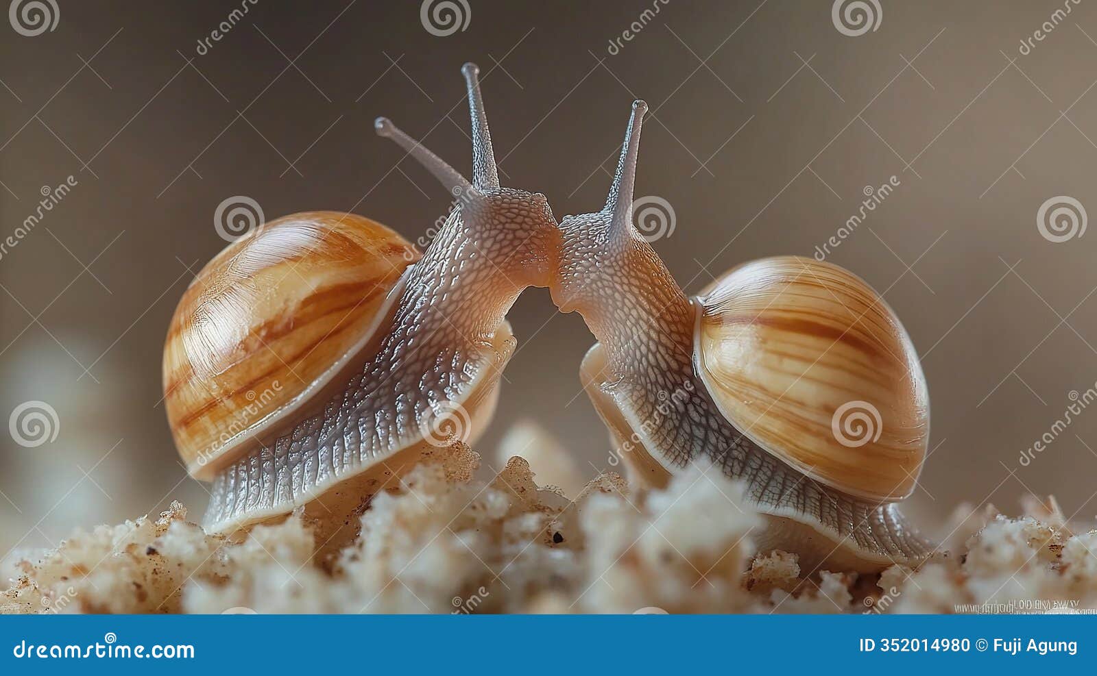 Two Snails Touching Each Other S Faces Stock Illustration ...