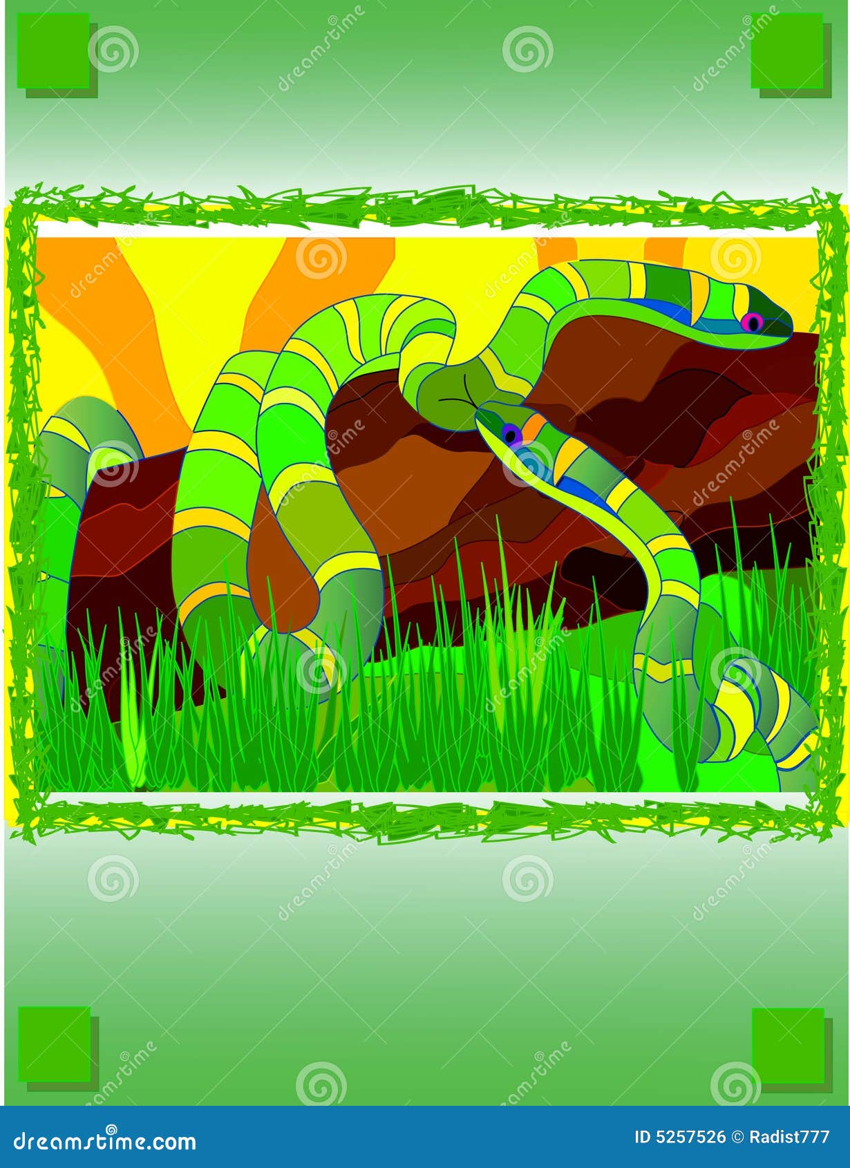 Two Snakes Vector Illustration | CartoonDealer.com #5257526