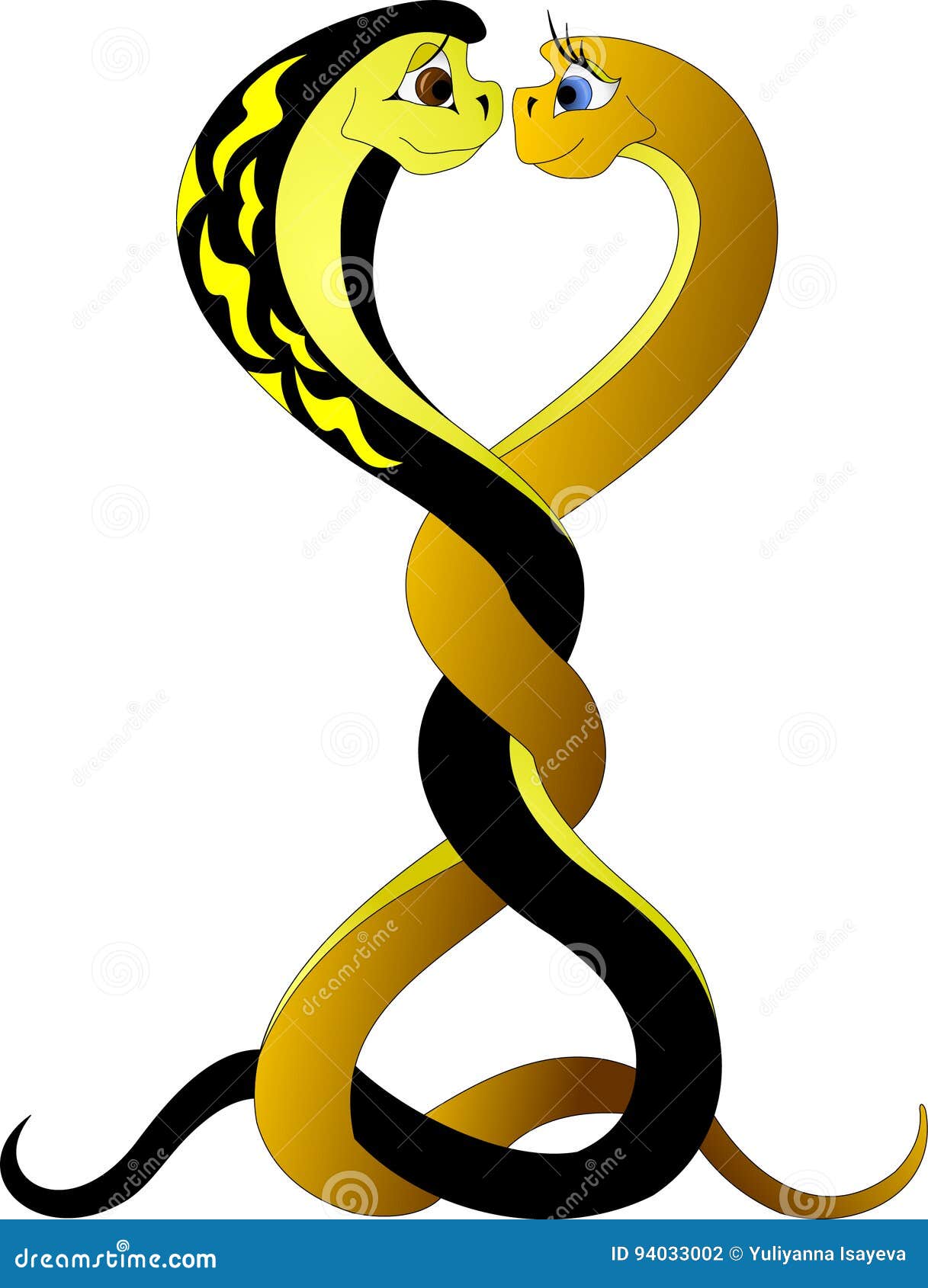 Two snakes stock vector. Illustration of scales, reptile - 94033002