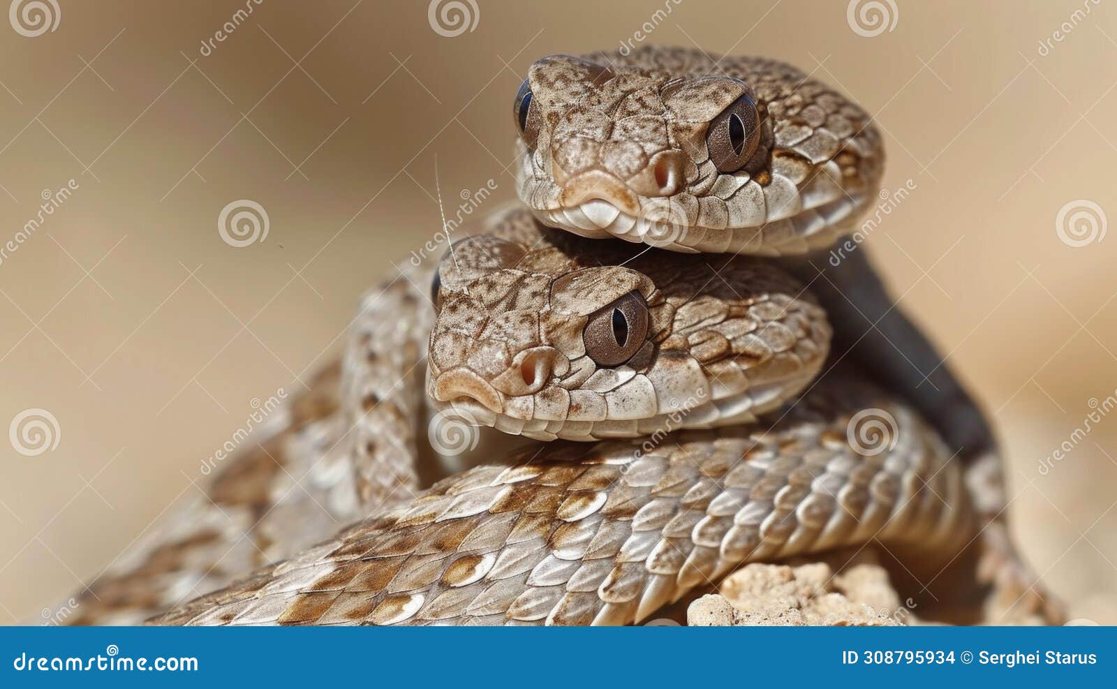 Two Snakes are Sitting on Top of Each Other in a Pile, AI Stock ...