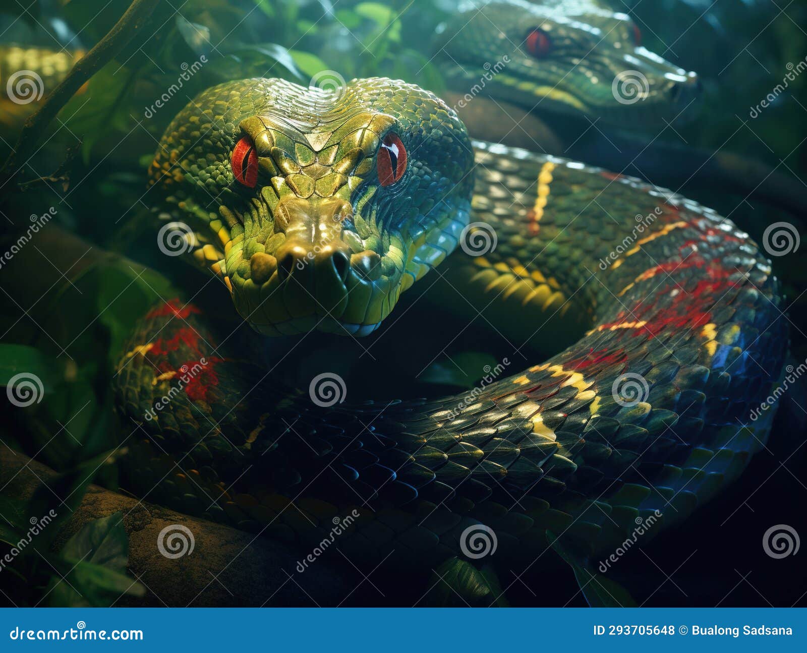 Two Snakes stock illustration. Illustration of snake - 293705648