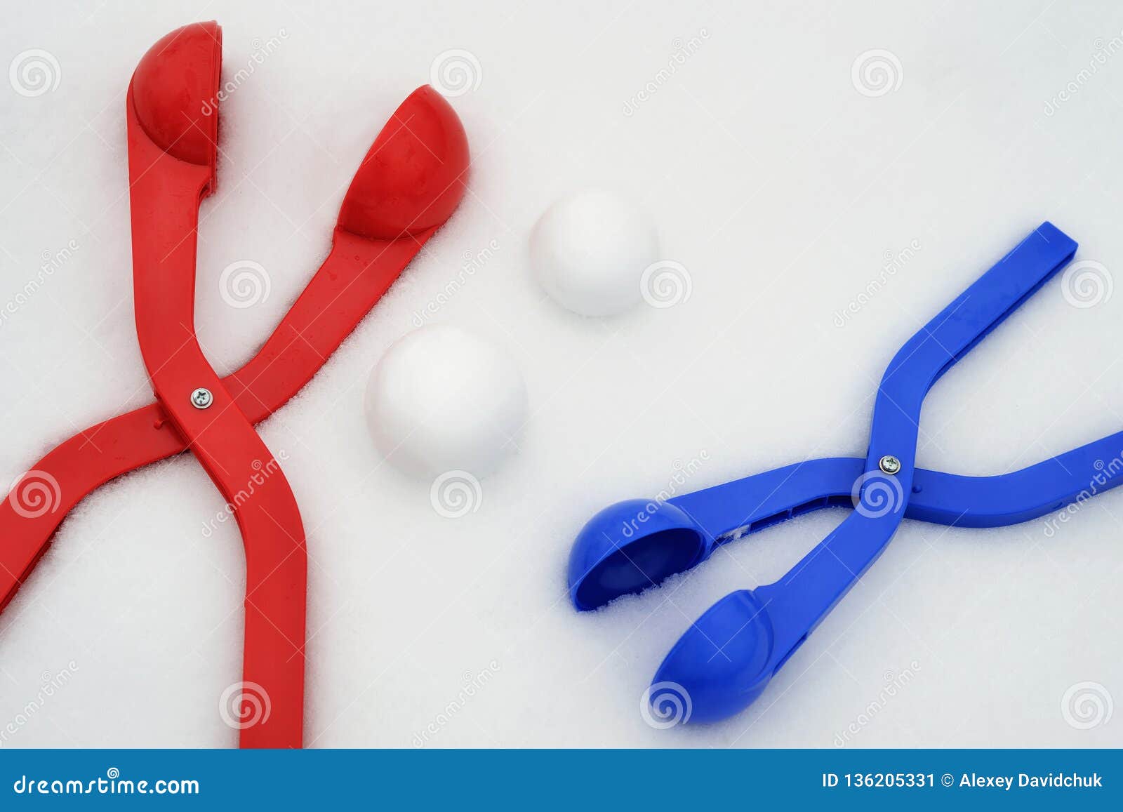 Two Snowball Makers and Two Snowballs Stock Image - Image of nature ...