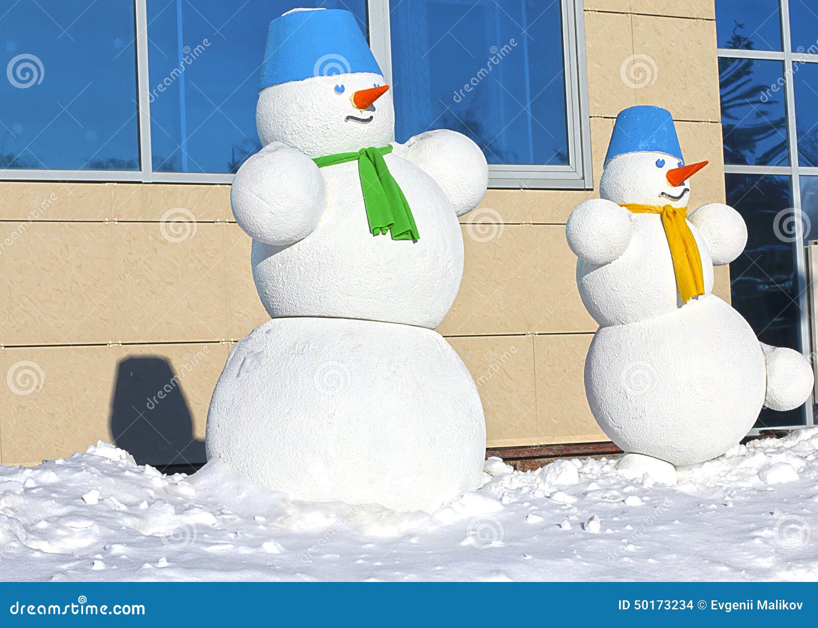 Two snowman stock photo. Image of winter, outdoors, celebrations - 50173234