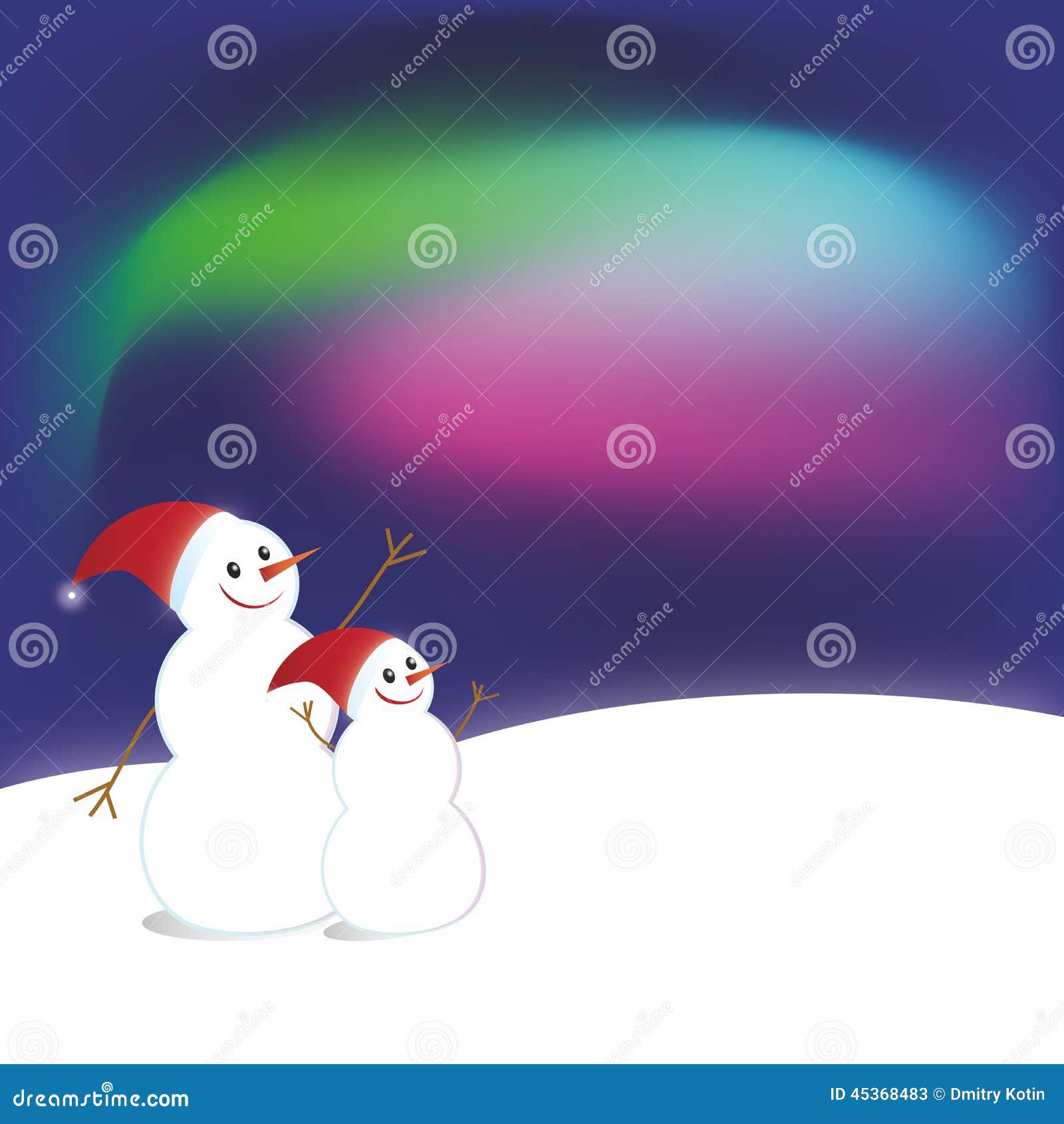 Two snowman stock illustration. Illustration of christmas - 45368483
