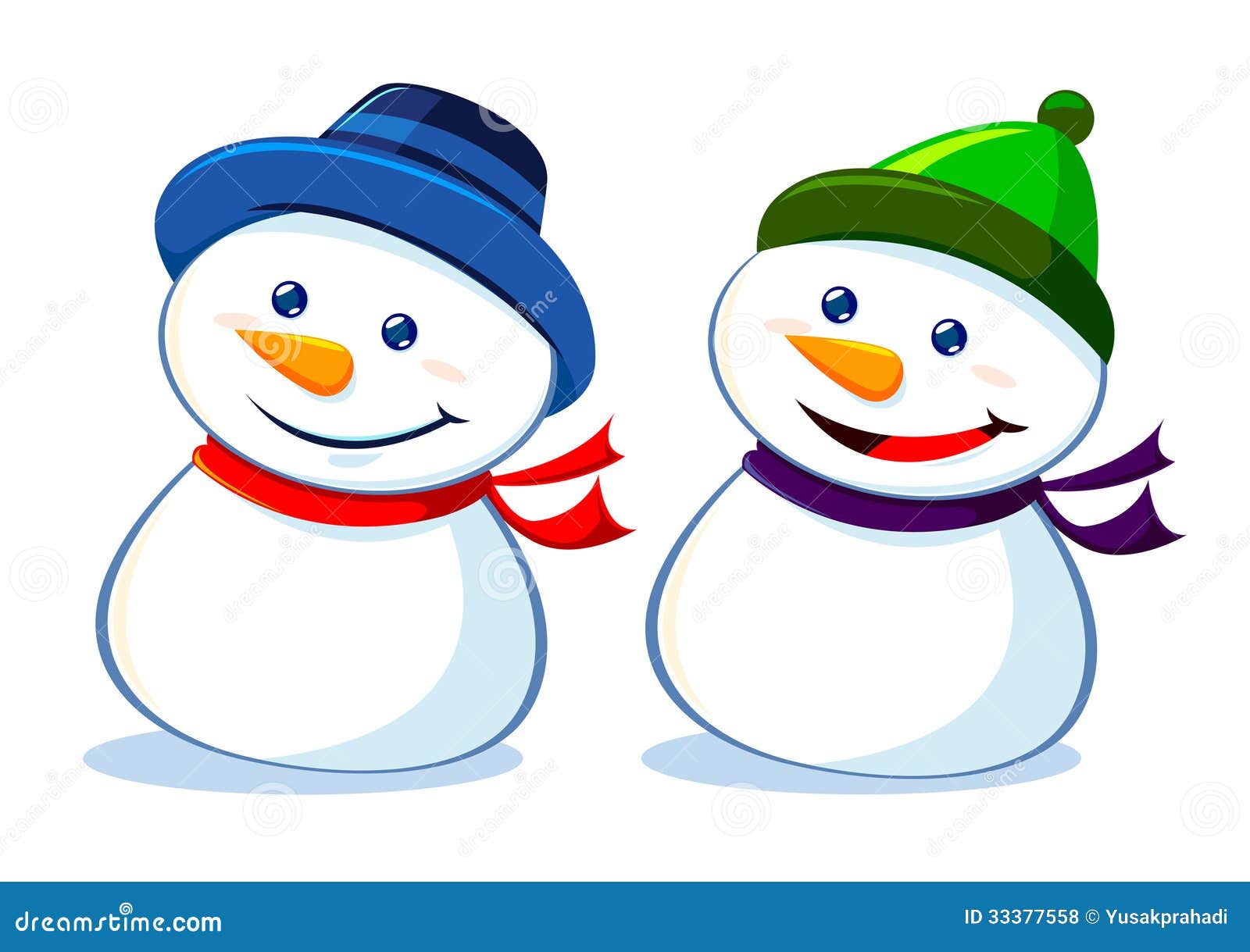 Two Snowman Smilling stock vector. Illustration of snow - 33377558