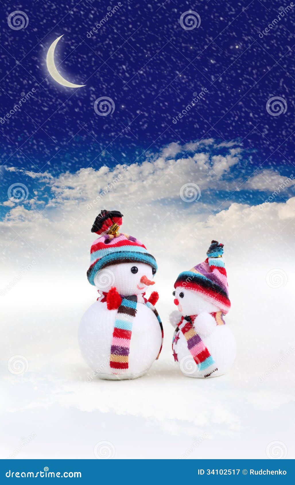 Two snowman in snow stock image. Image of snowflake, traditional - 34102517