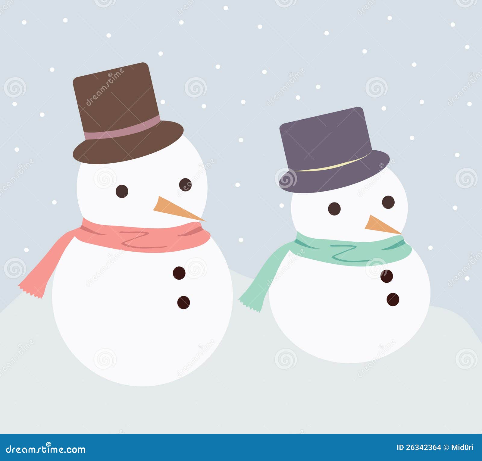 Two Snowmen Stock Images - Image: 26342364