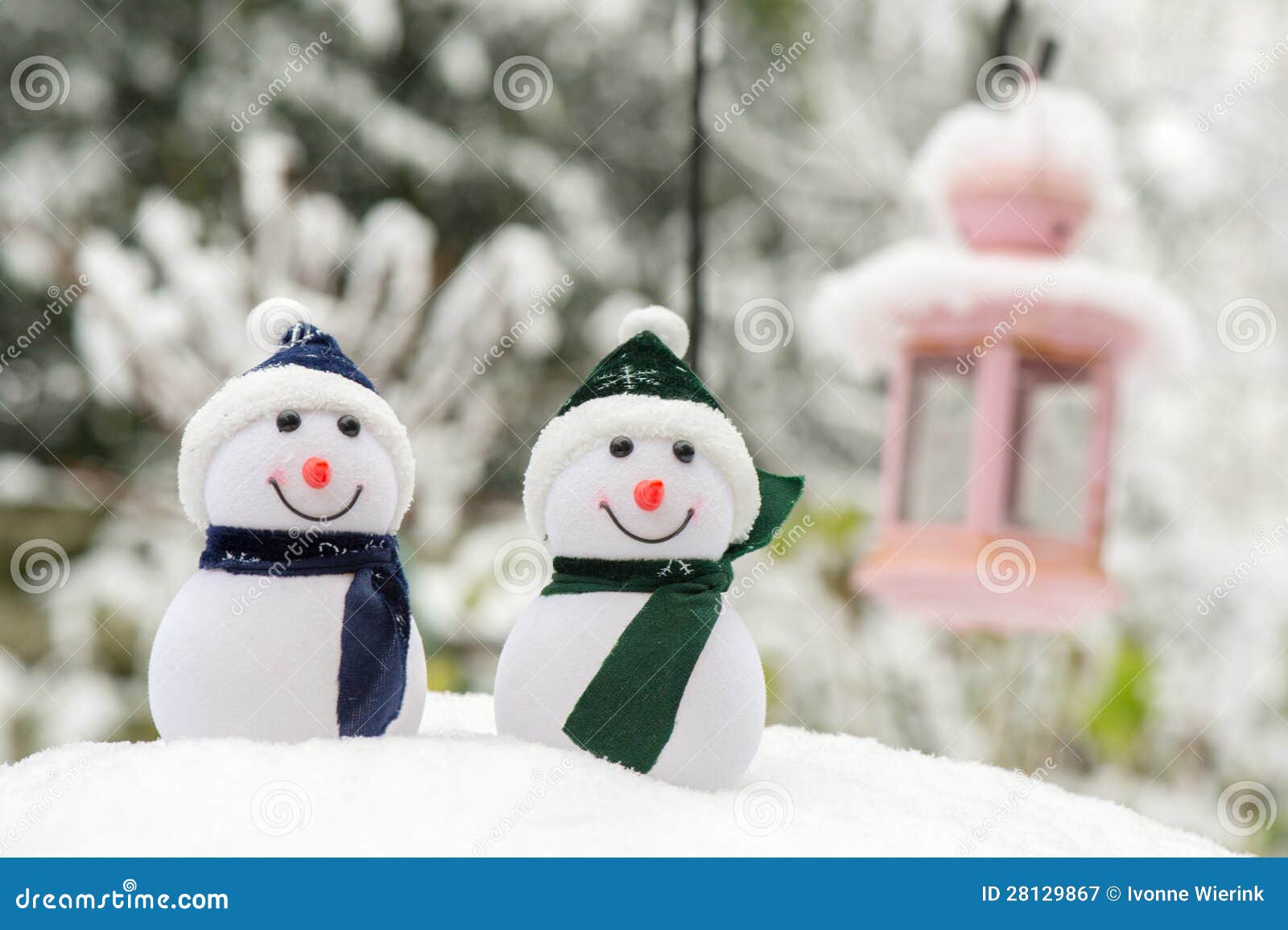 Two Snowmen outdoor stock image. Image of cold, snow - 28129867