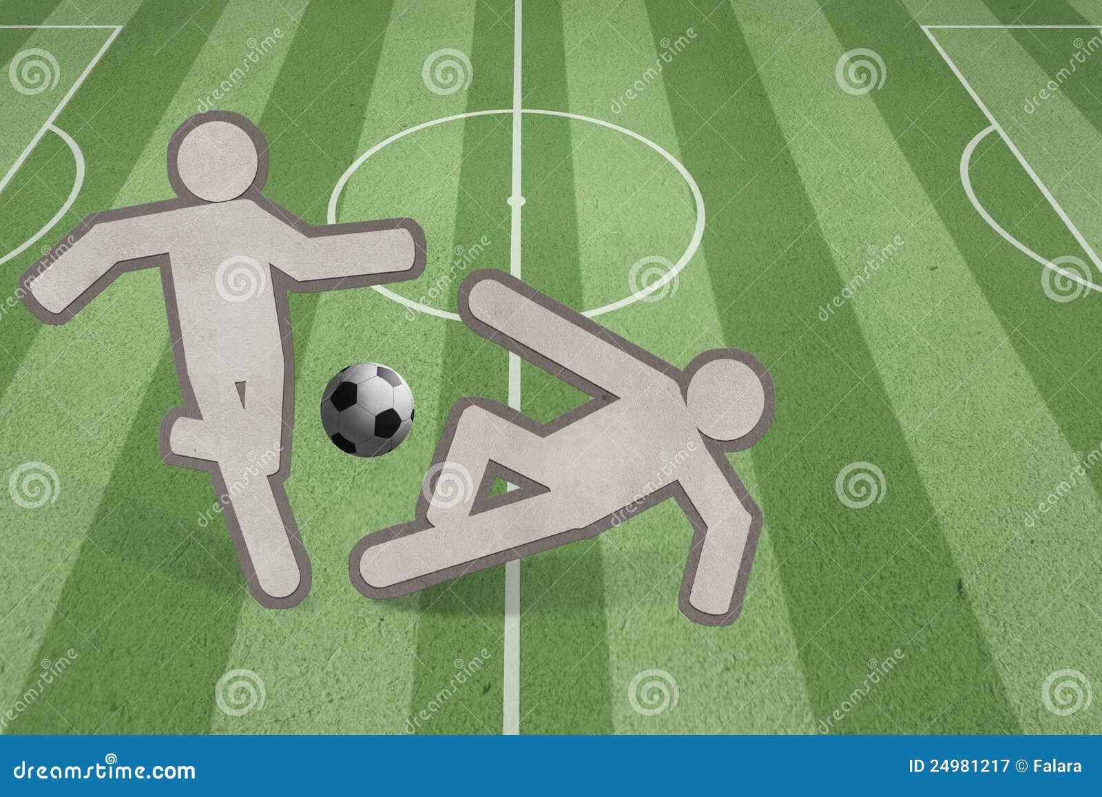 Two Soccer Players Strike on the Field Stock Illustration ...