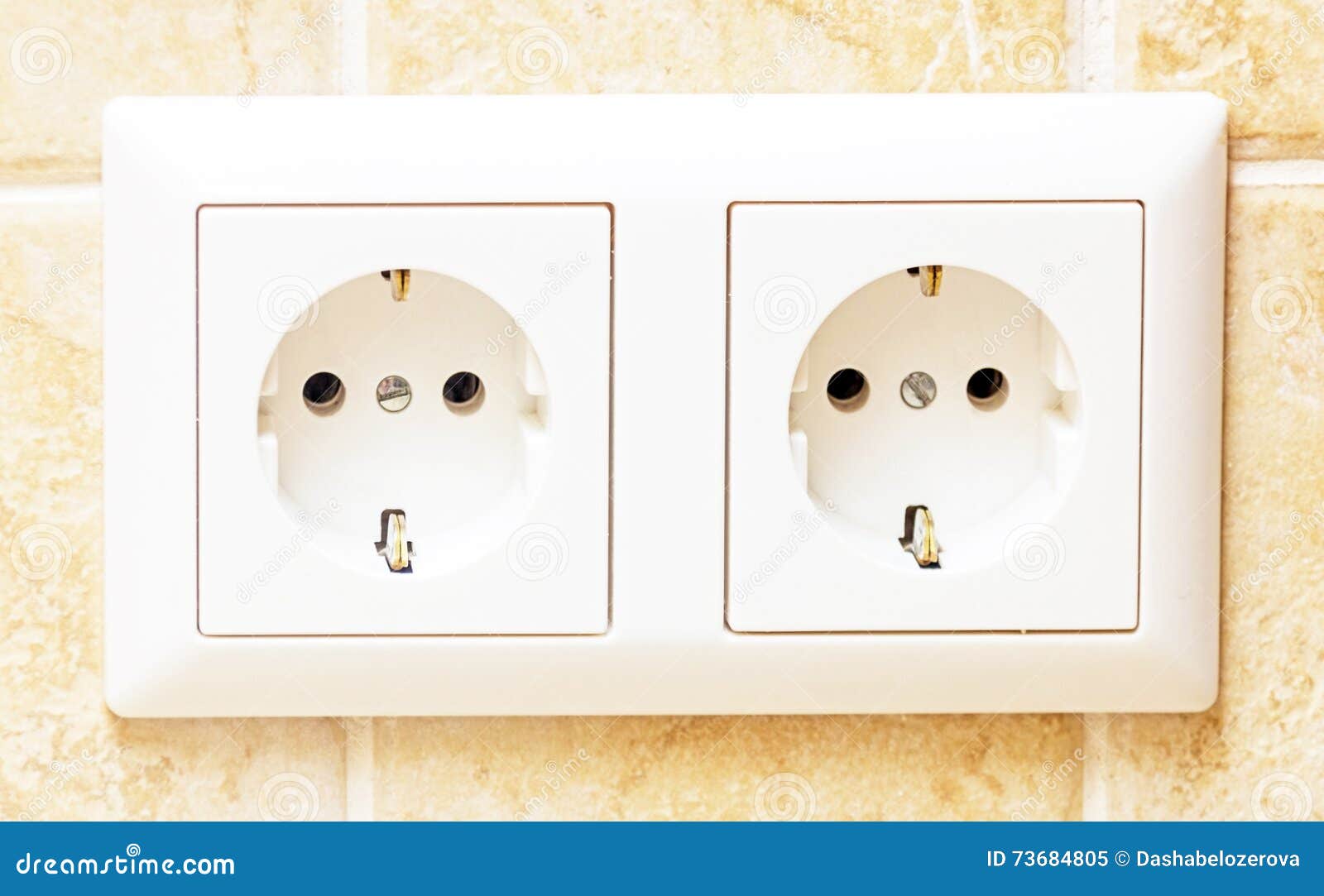 Two sockets in wall stock image. Image of horizontal - 73684805