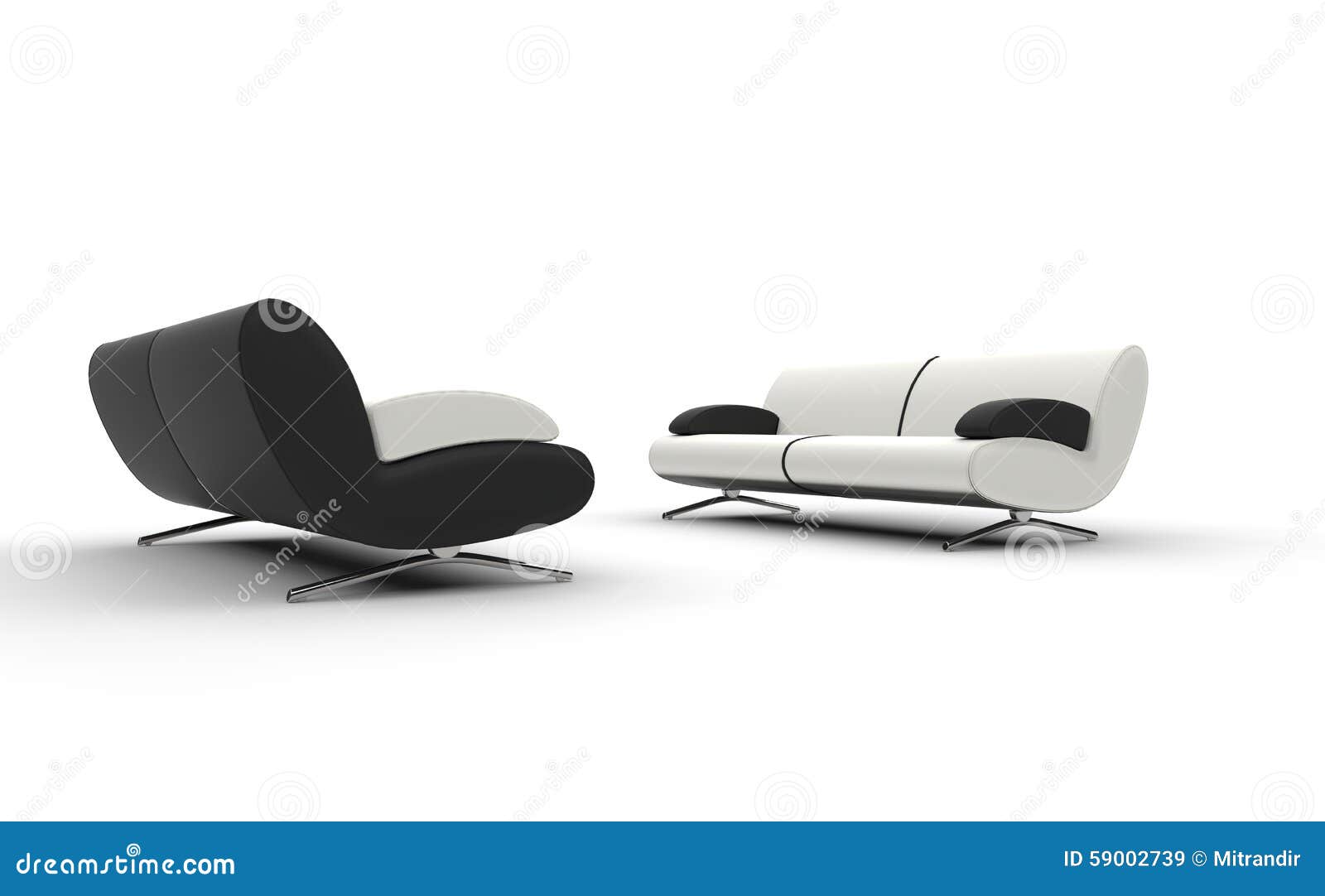 Two Sofas - Perspective Shot Stock Illustration - Illustration of ...