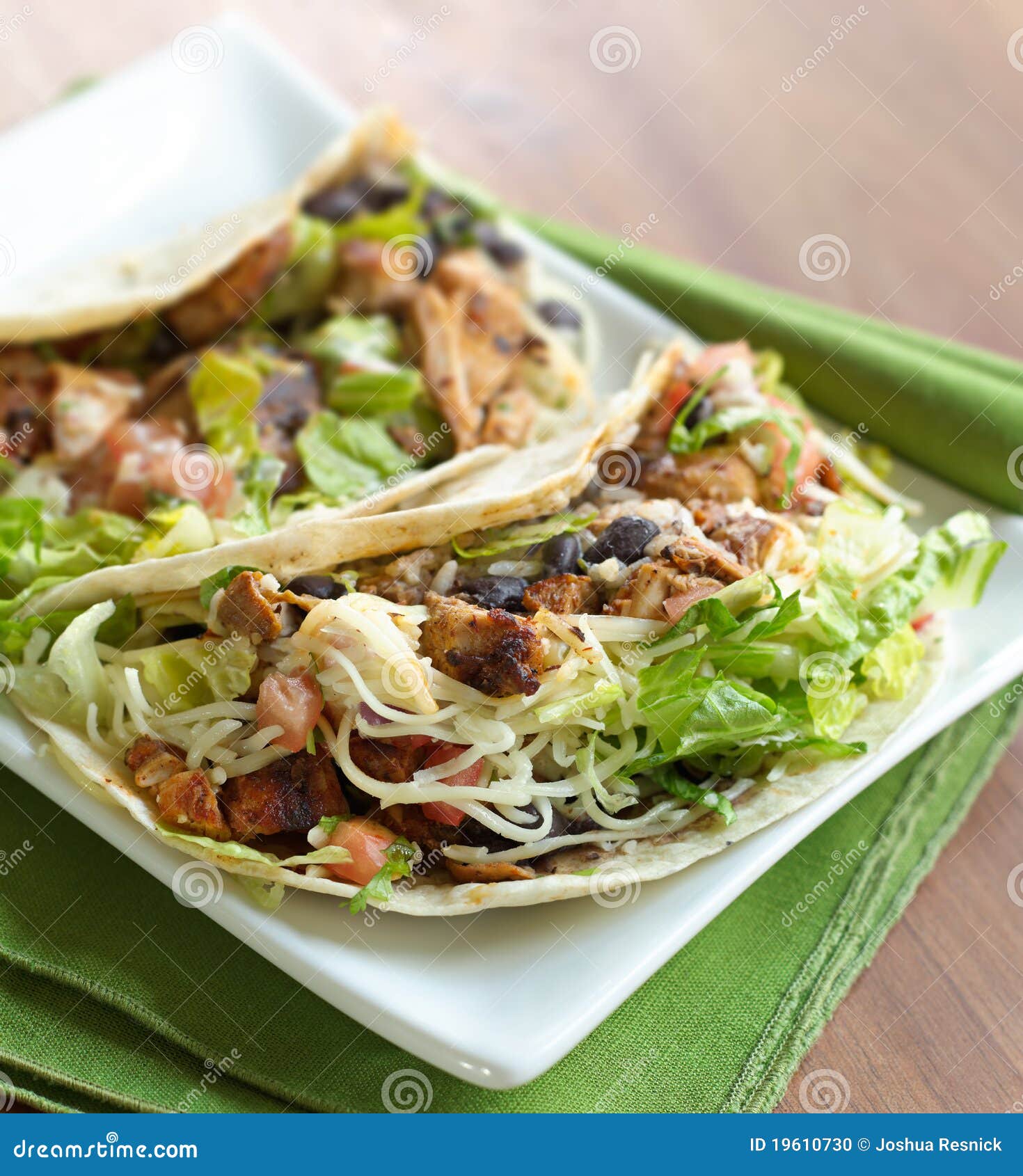 Two Soft Shell Chicken Tacos Stock Photo - Image of hunger, lunch: 19610730