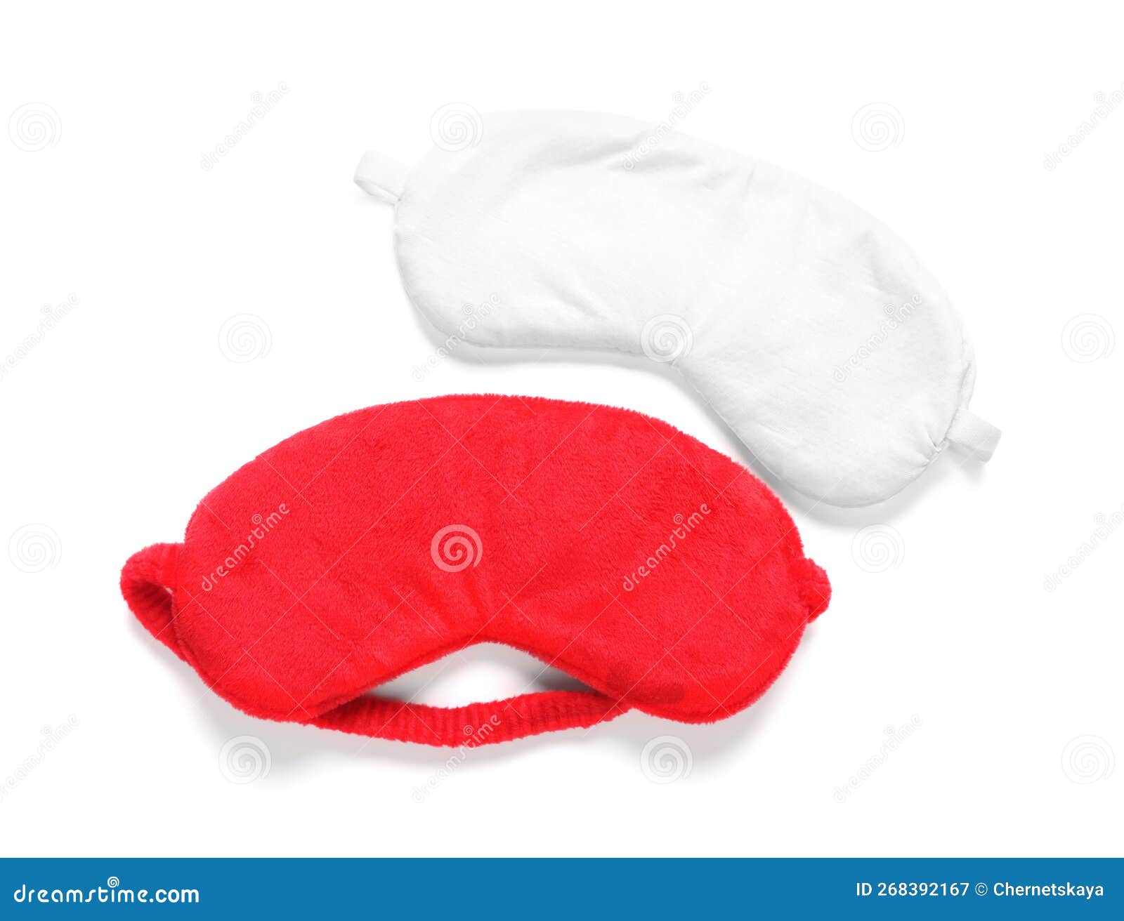 Two Soft Sleep Masks Isolated on White, Top View Stock Image - Image of ...