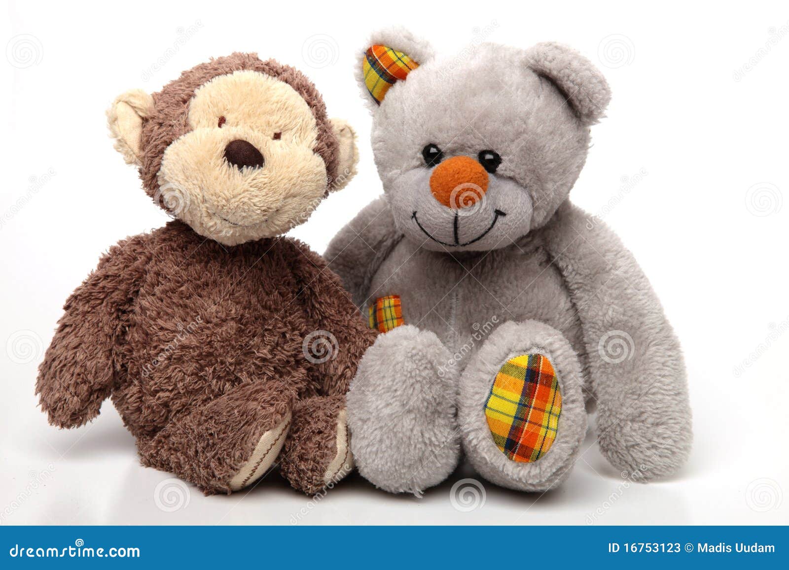 Two Soft Toys on White stock image. Image of single, childhood - 16753123