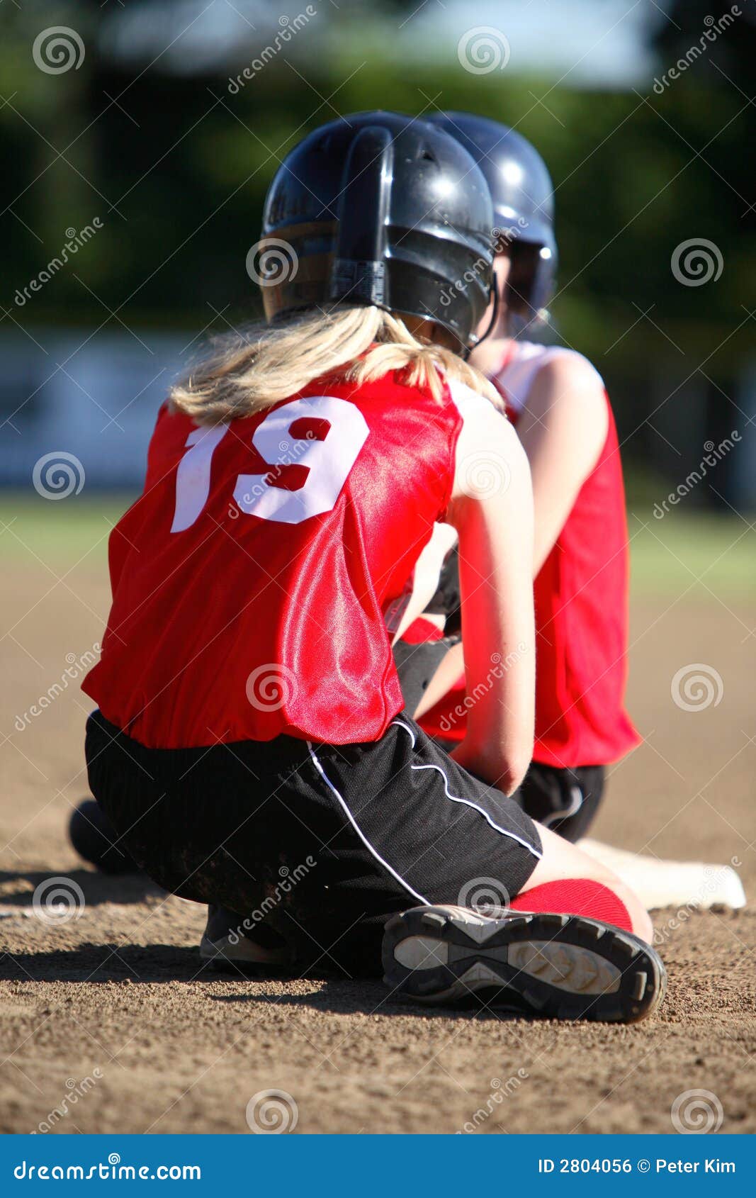 Two softball players stock photo. Image of batter, coach - 2804056