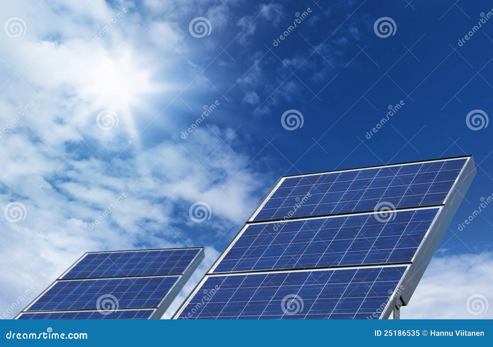 Two solar panels blue sky stock image. Image of ecological - 25186535