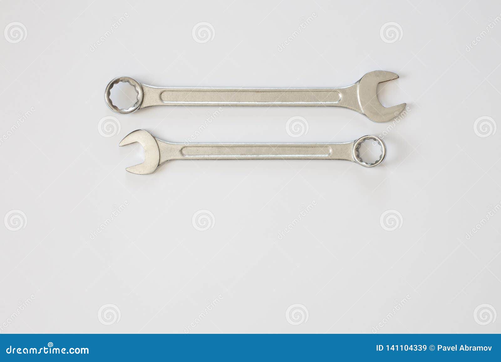 Two Spanners on a Light White Background. Empty Space for Your Writing ...