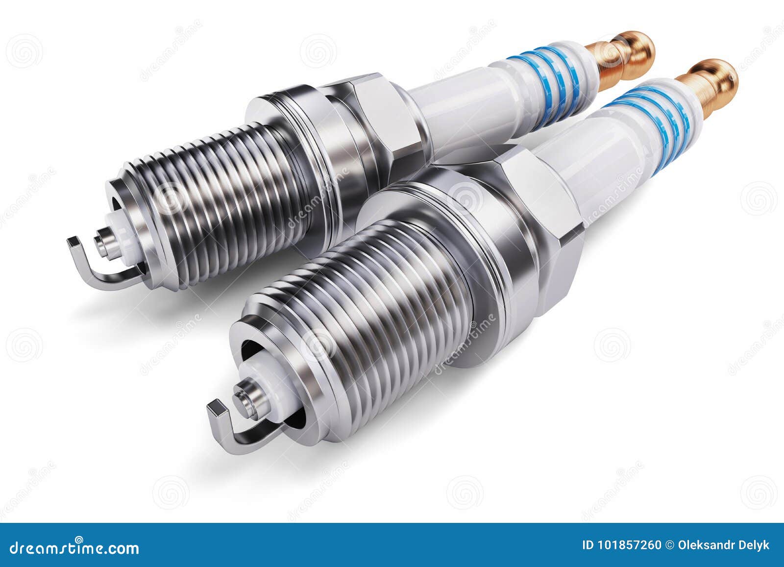 Two Spark Plugs on a White Background Stock Illustration - Illustration ...