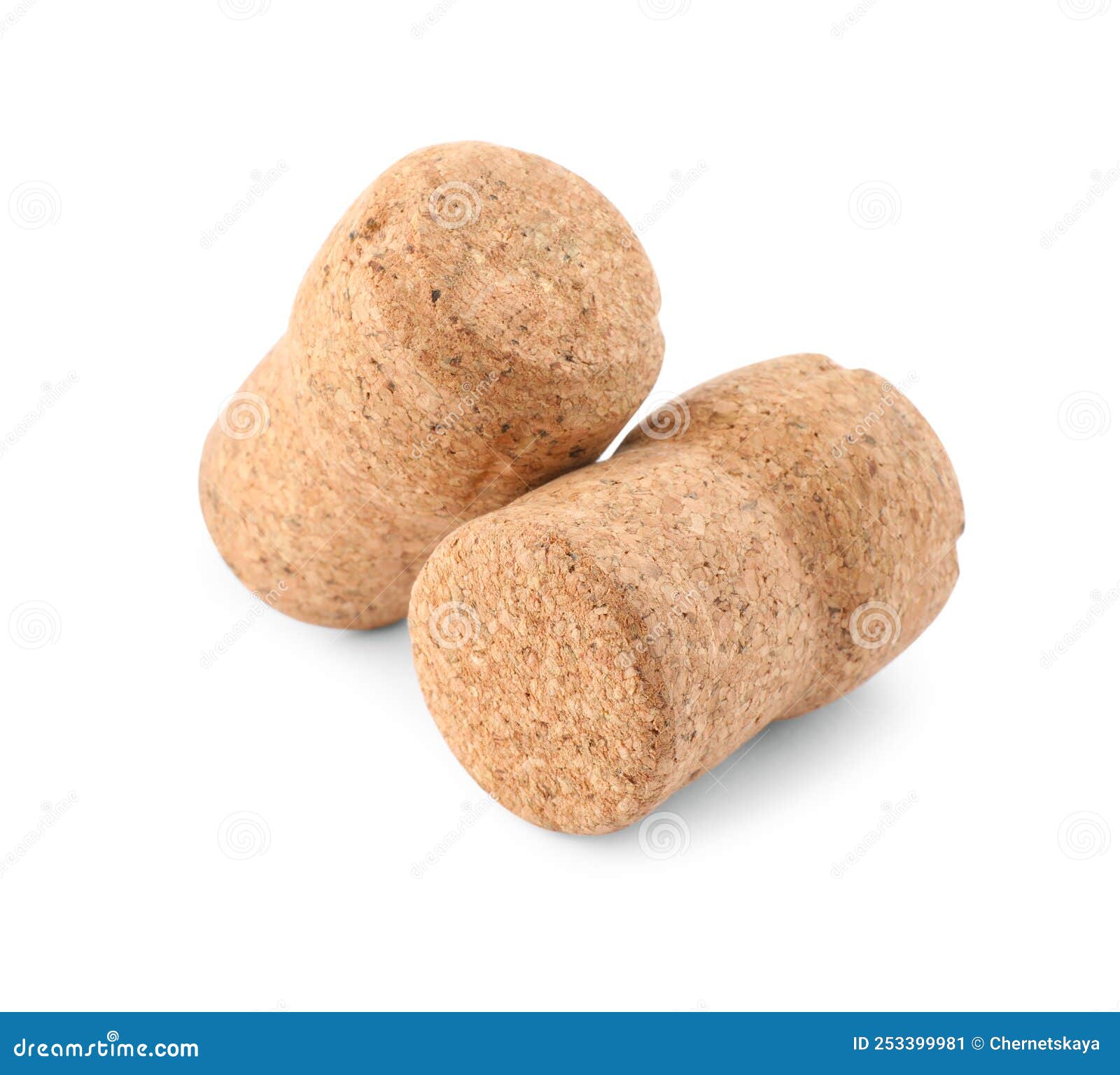 Two Sparkling Wine Corks on White Background Stock Image - Image of ...