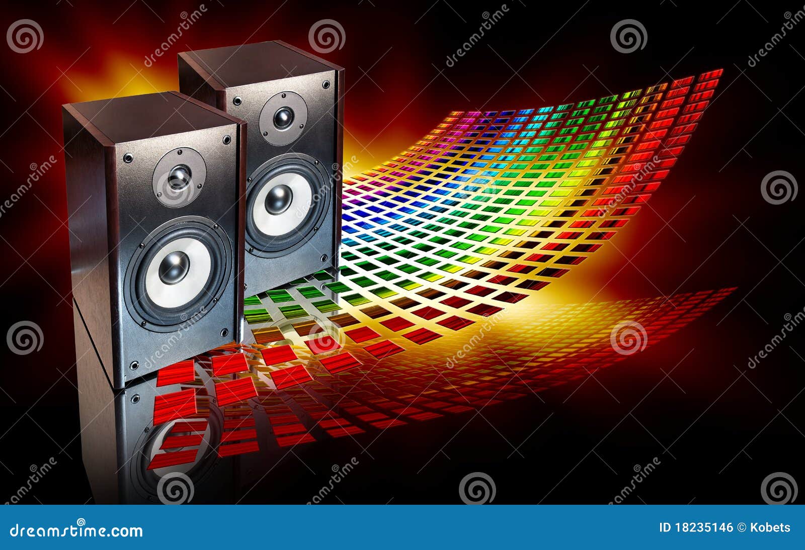 Two Speakers on Abstract Background Stock Photo - Image of speaker ...