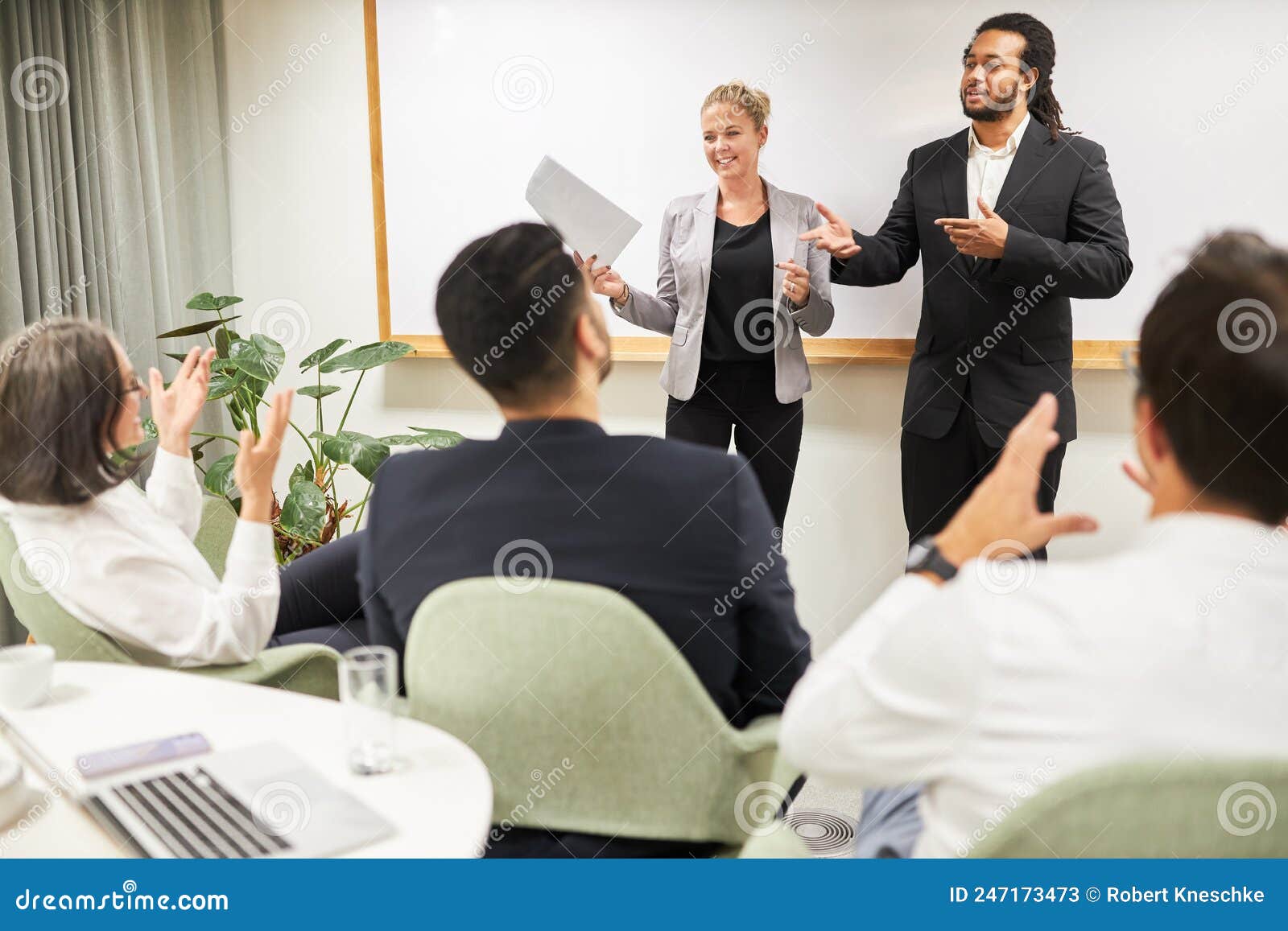 Two Speakers in a Seminar for Further Education Stock Image - Image of ...