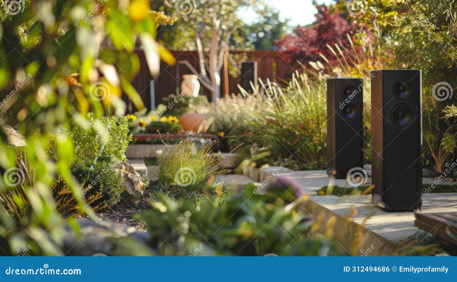 Two Speakers on Wooden Platform Stock Photo - Image of audio, event ...