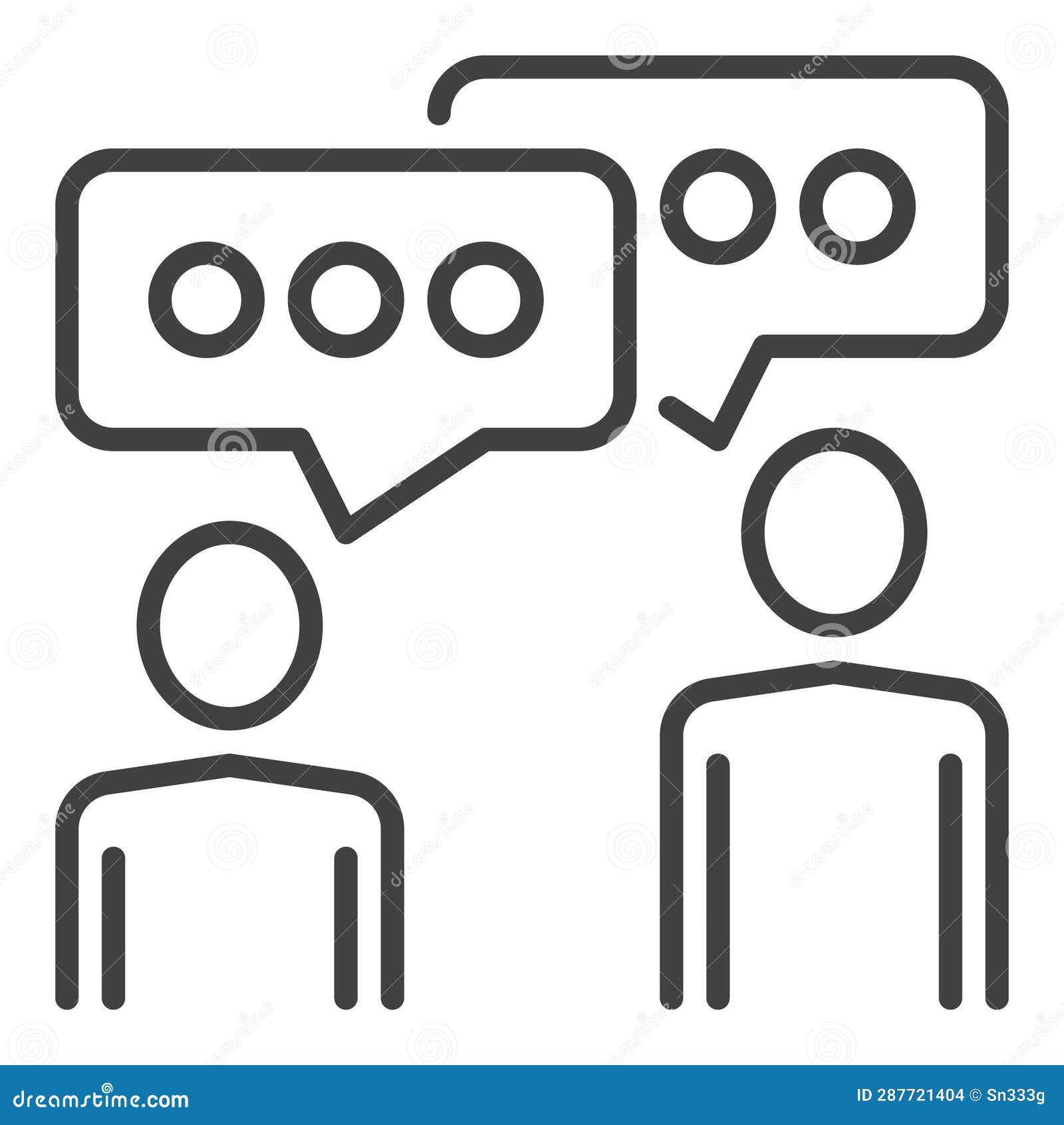 Two Speaking People Vector Talk Concept Outline Icon Stock Illustration ...