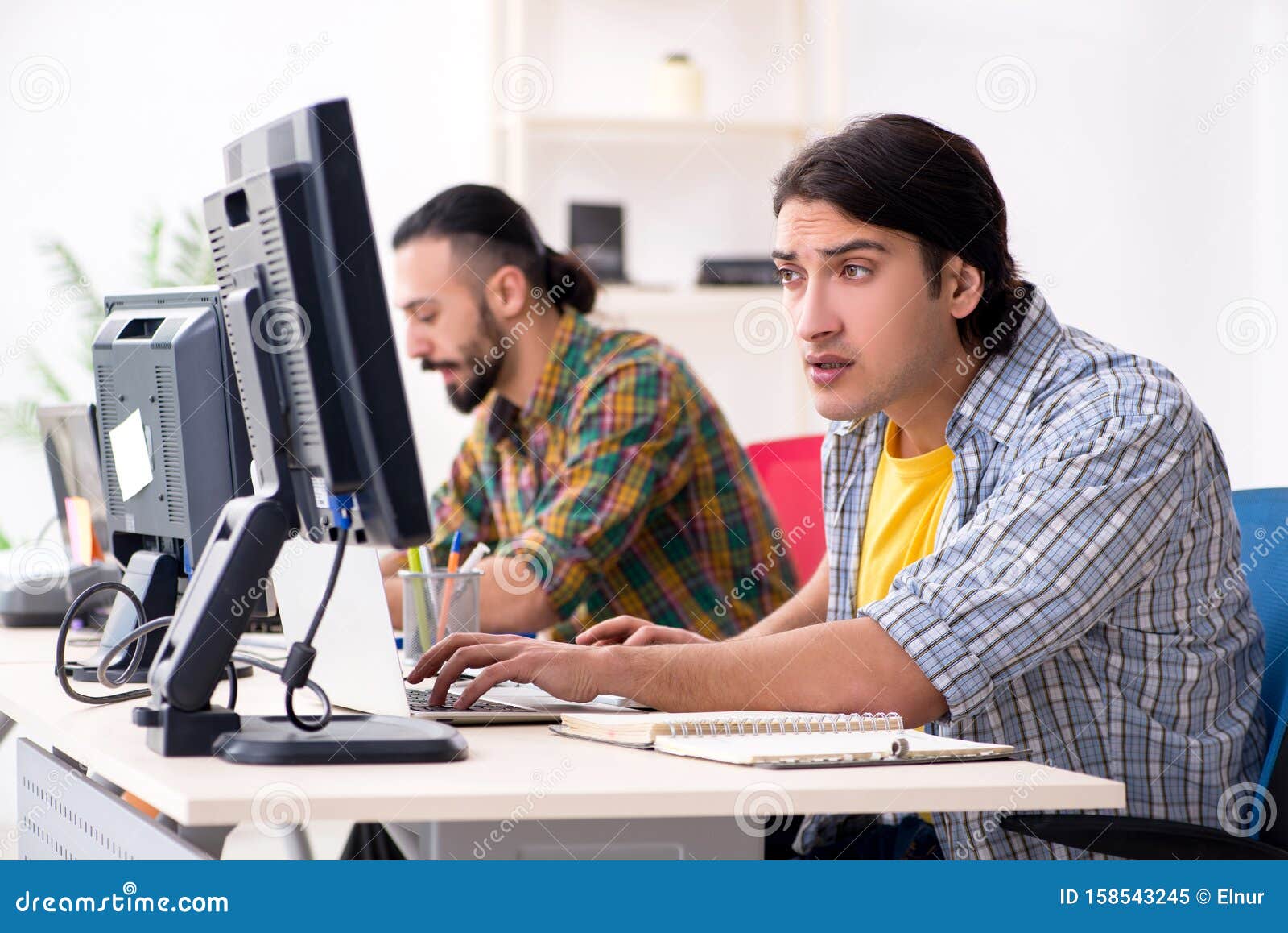 Two it Specialists Working in the Office Stock Image - Image of ...