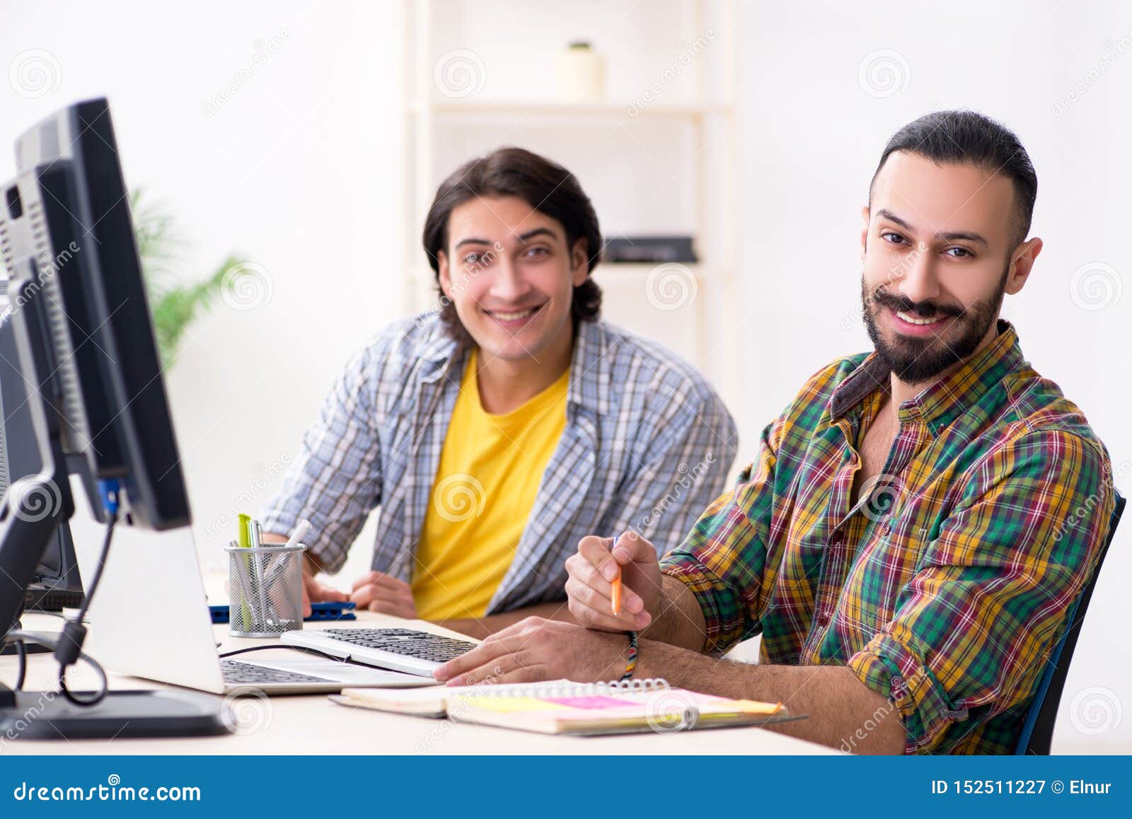 Two it Specialists Working in the Office Stock Image - Image of desktop ...