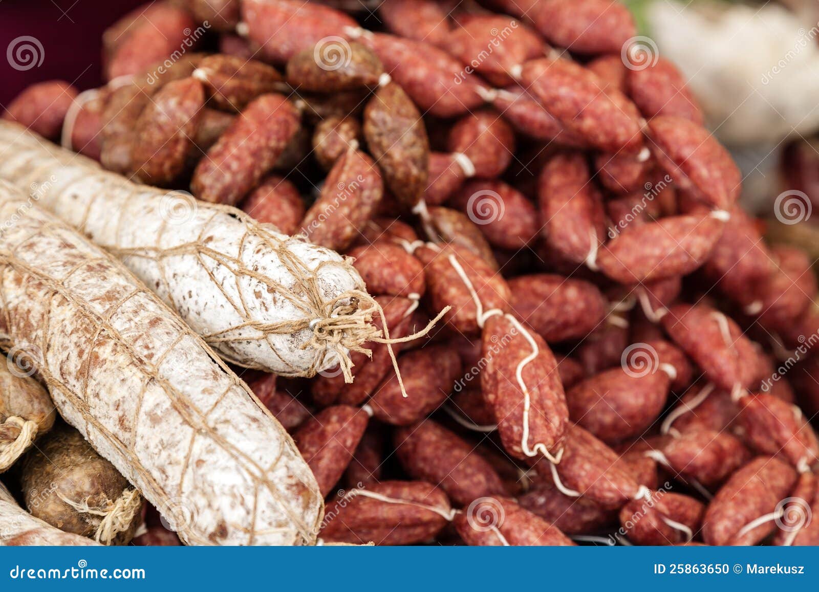 Two Species of Italian Sausage Stock Photo - Image of shop, meat: 25863650