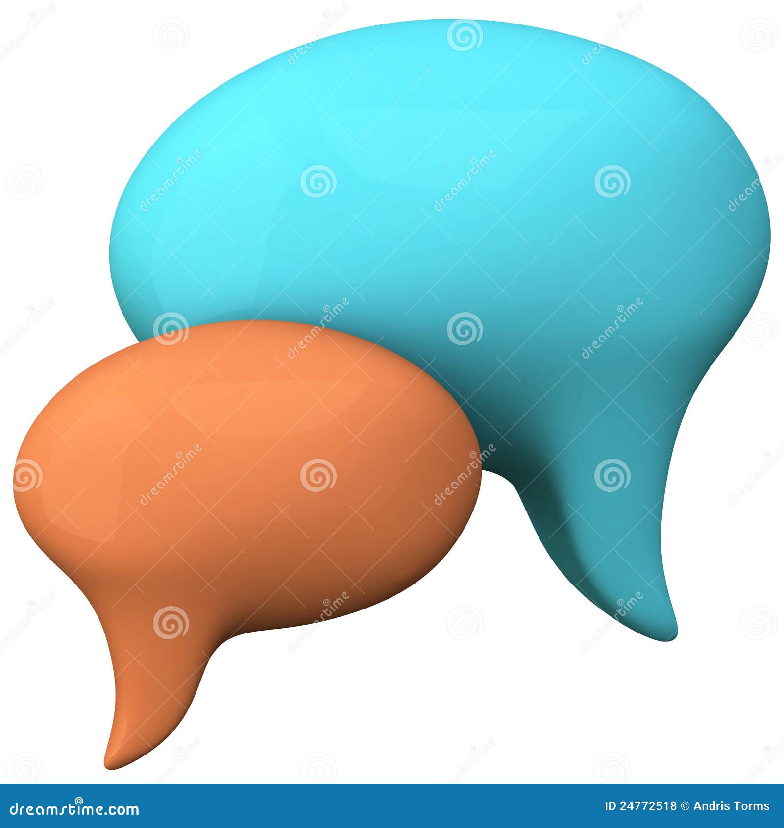 Two speech bubbles 3d stock illustration. Illustration of discussion ...