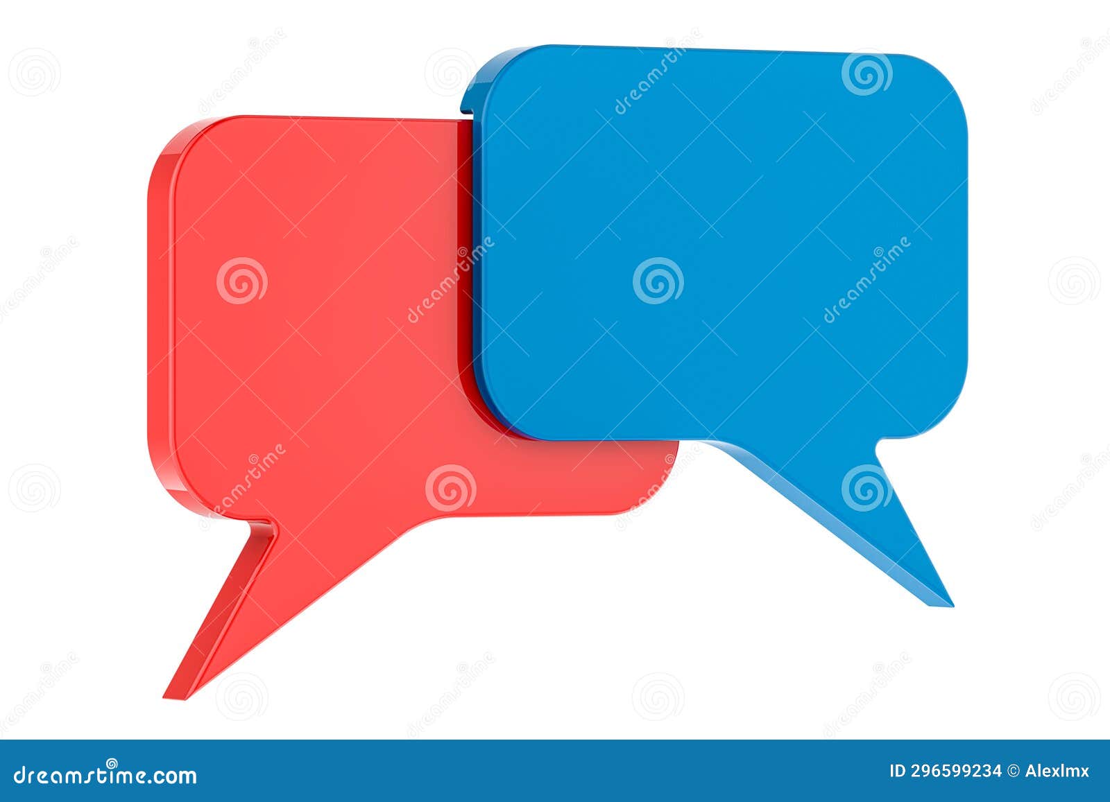 Two Speech Bubbles, Dialogue or Debate, Concept. 3D Rendering Stock ...