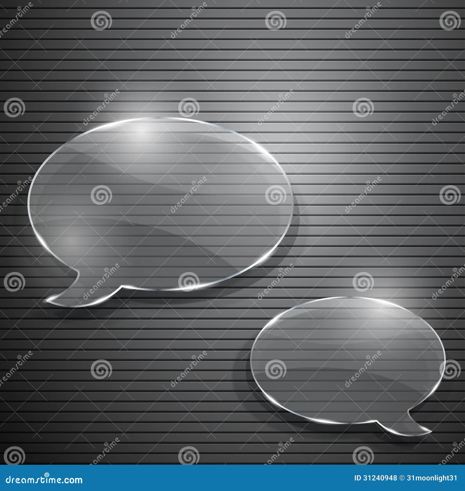 Two Speech Bubbles from Glass Stock Vector - Illustration of dialog ...