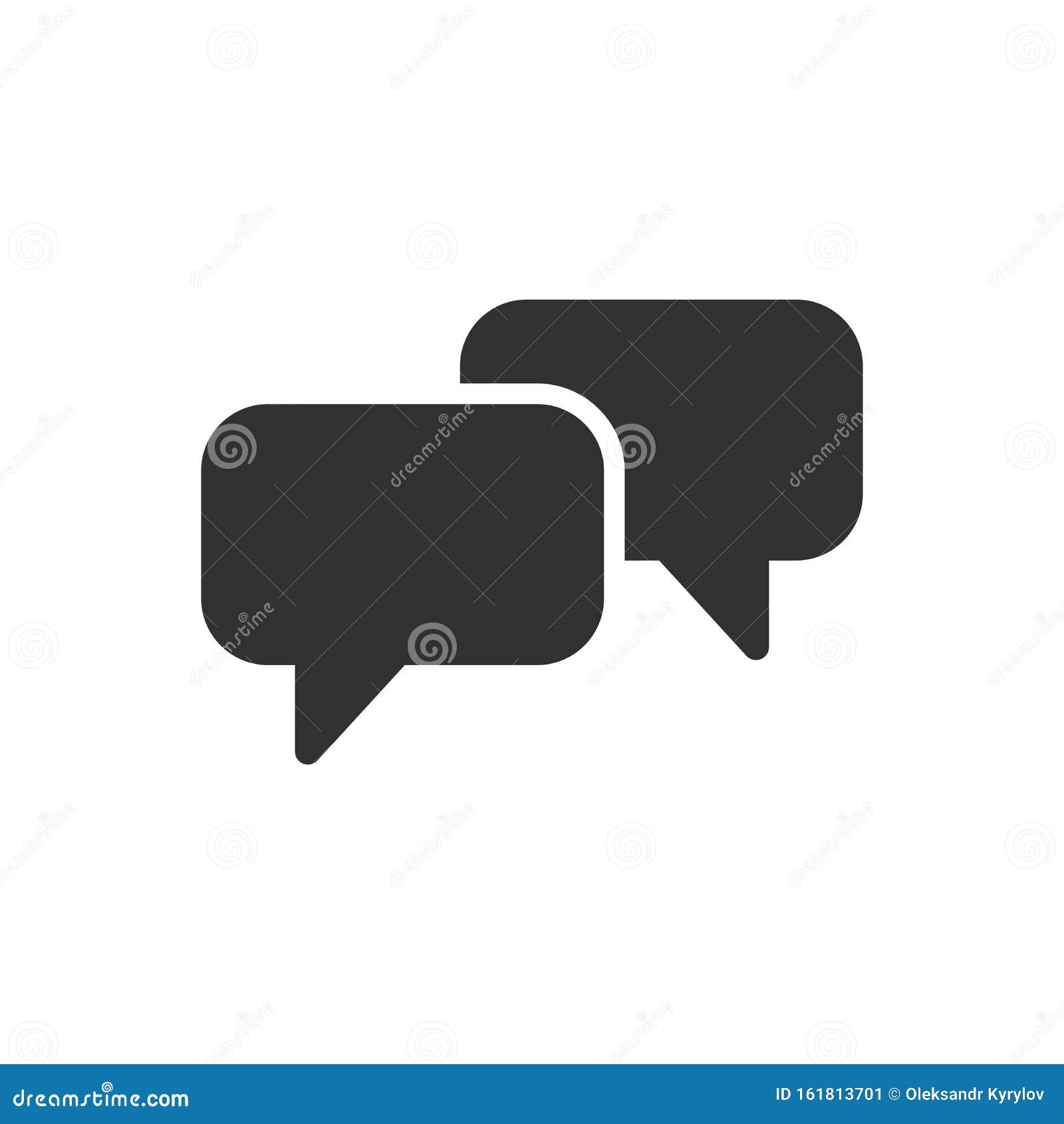 Two Speech Bubbles Icon. Simple Flat Symbol. Stock Vector Illustration ...