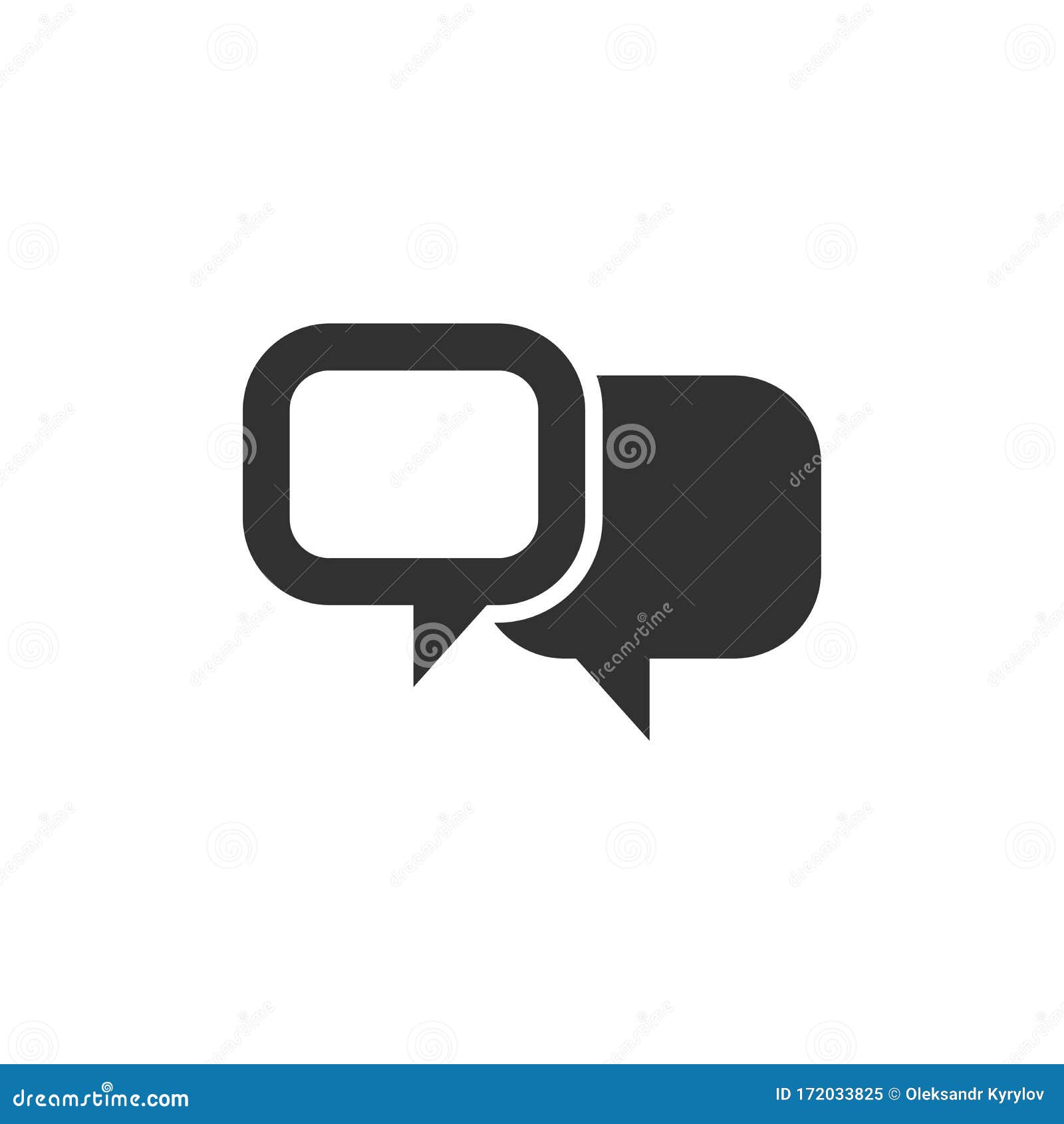 Two Speech Bubbles Icon for Web, Apps Etc. Stock Vector Illustration ...