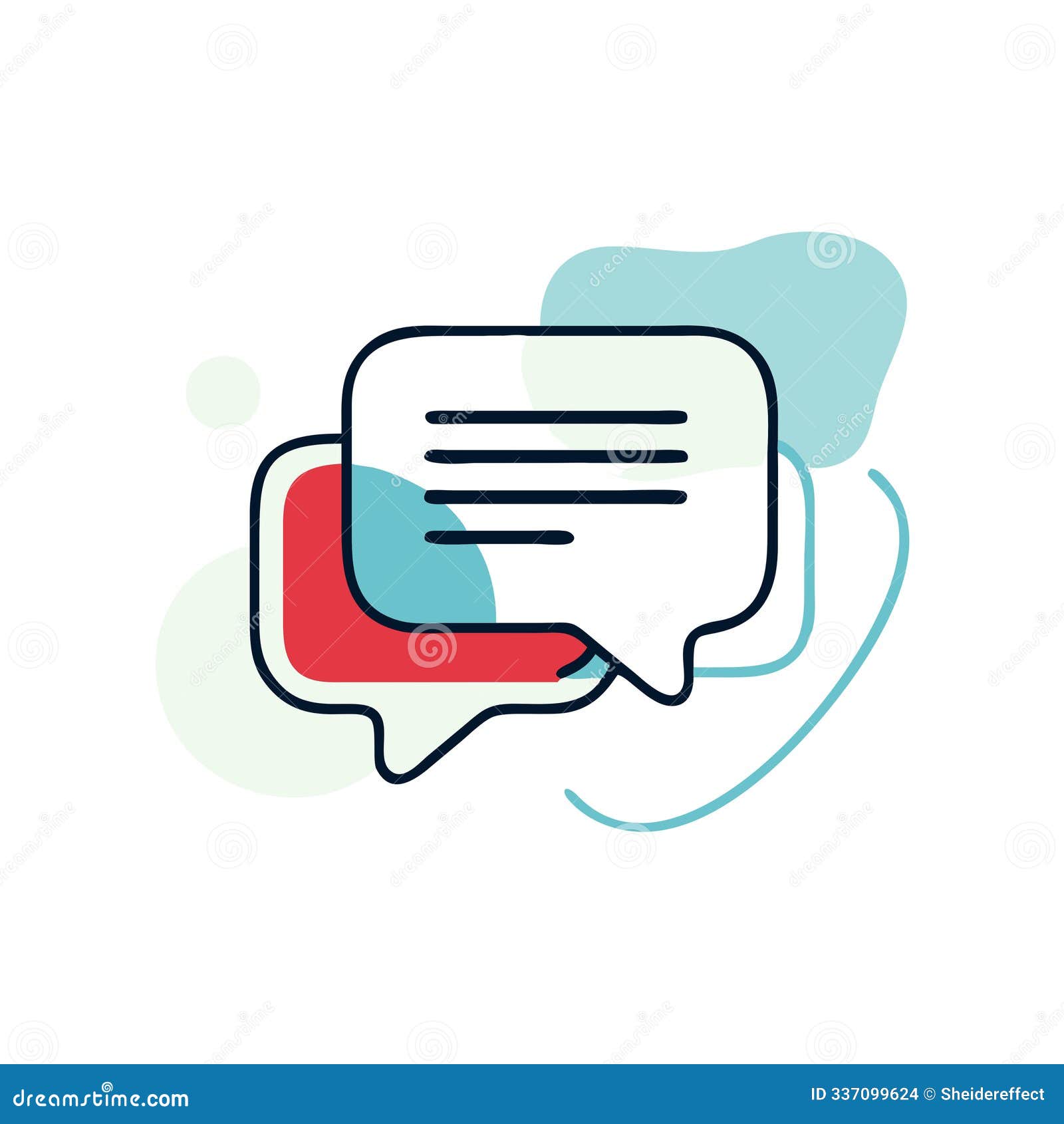 Two Speech Bubbles with Red and White Text Stock Illustration ...