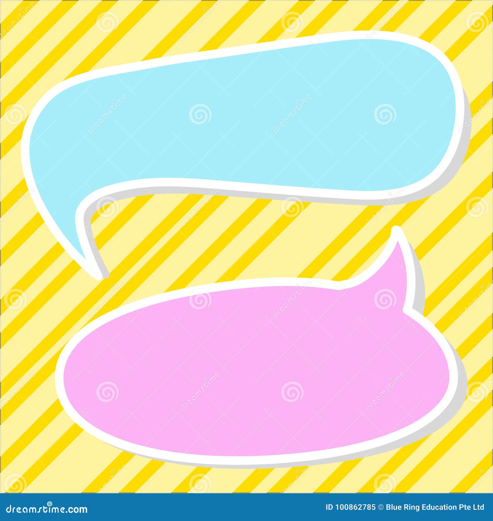 Two Speech Bubbles on Yellow Background Stock Vector - Illustration of ...
