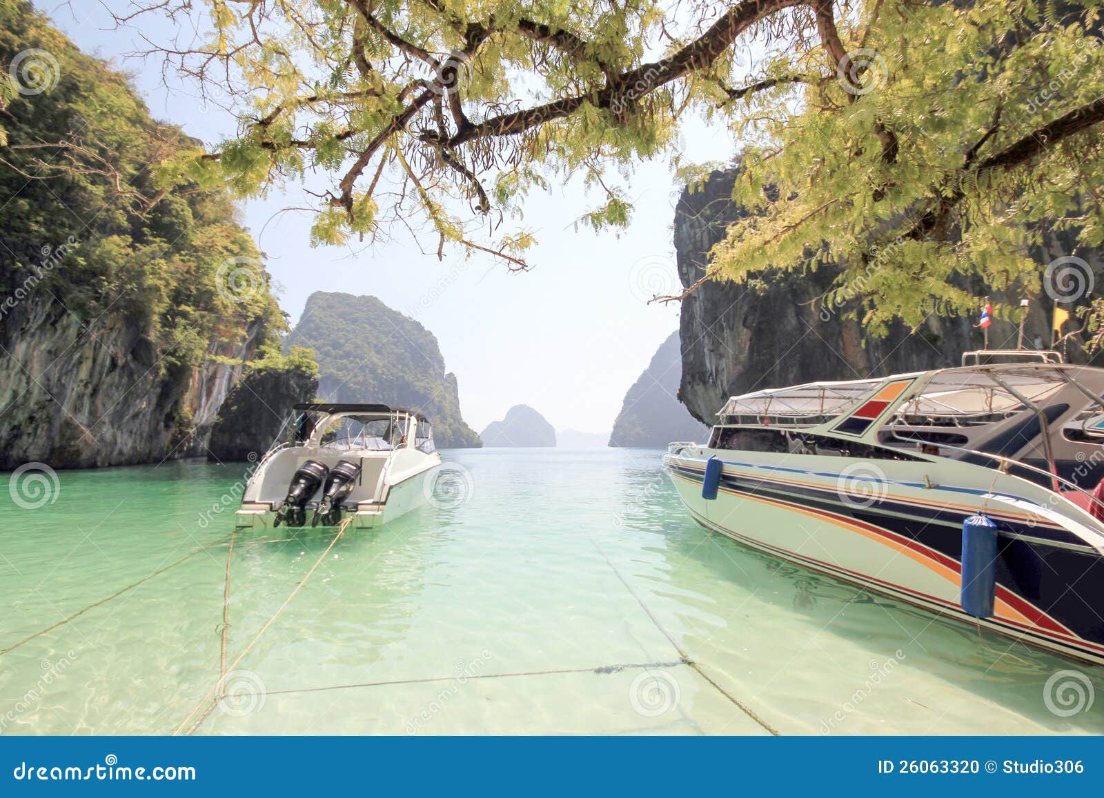 Two Speed Boat at Paradise Islands Stock Photo - Image of coastal ...
