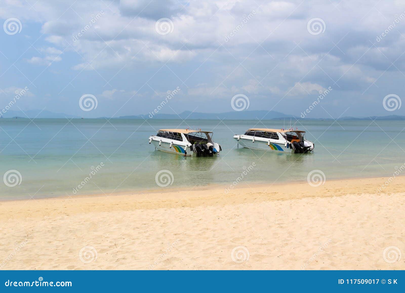 Two Speed Boats on the Beach Stock Image - Image of relax, nature ...