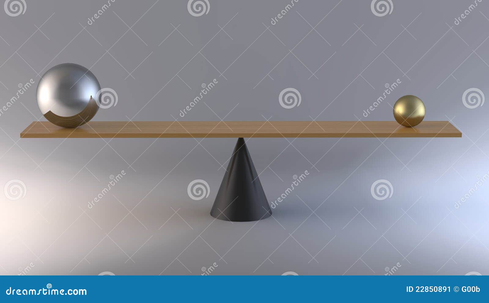 Two spheres on a balance stock illustration. Illustration of ...