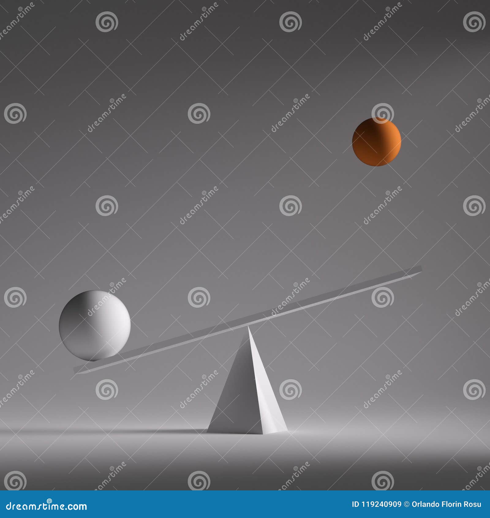 Two spheres in equilibrium stock illustration. Illustration of scale ...