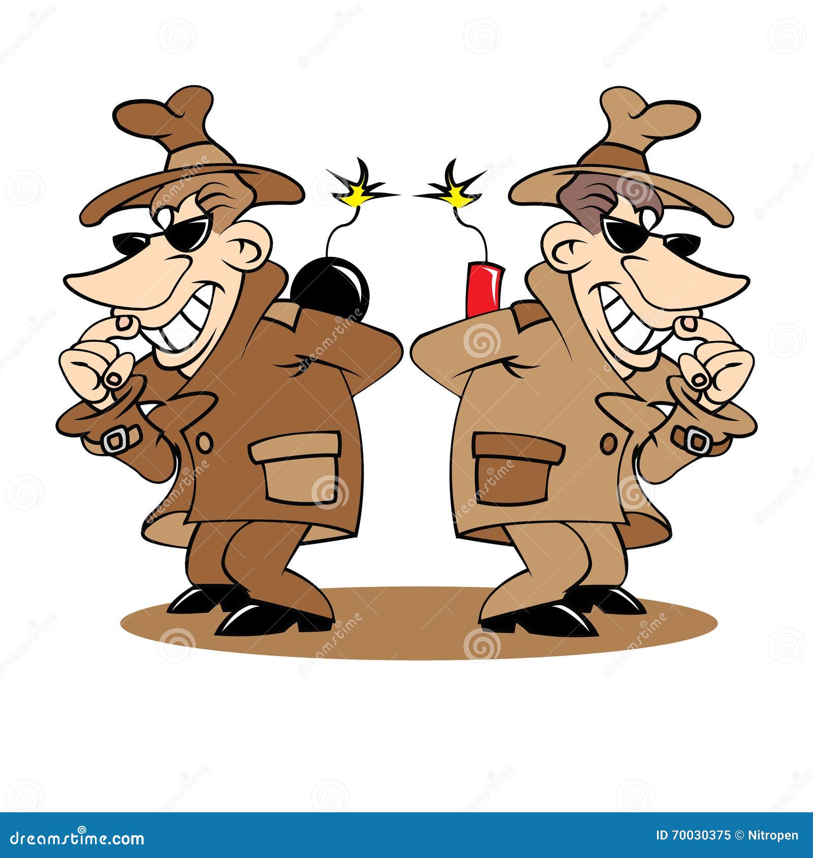 Two Spies Vector Illustration Stock Vector - Illustration of inspector ...