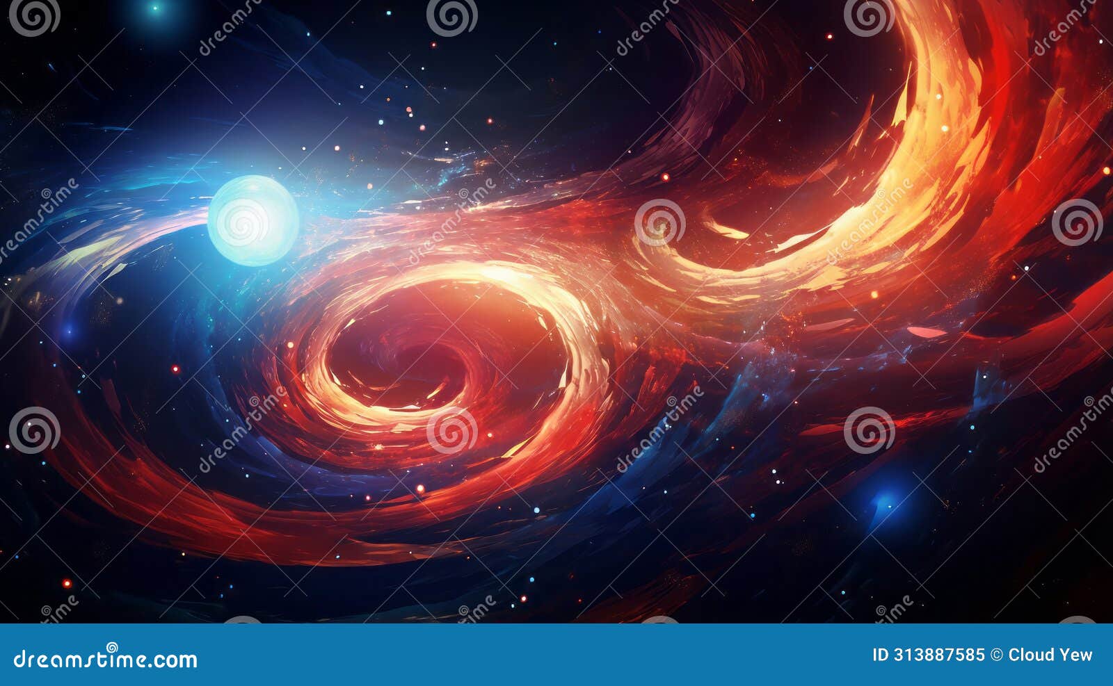 Two Spirals Floating in Space Stock Illustration - Illustration of ...