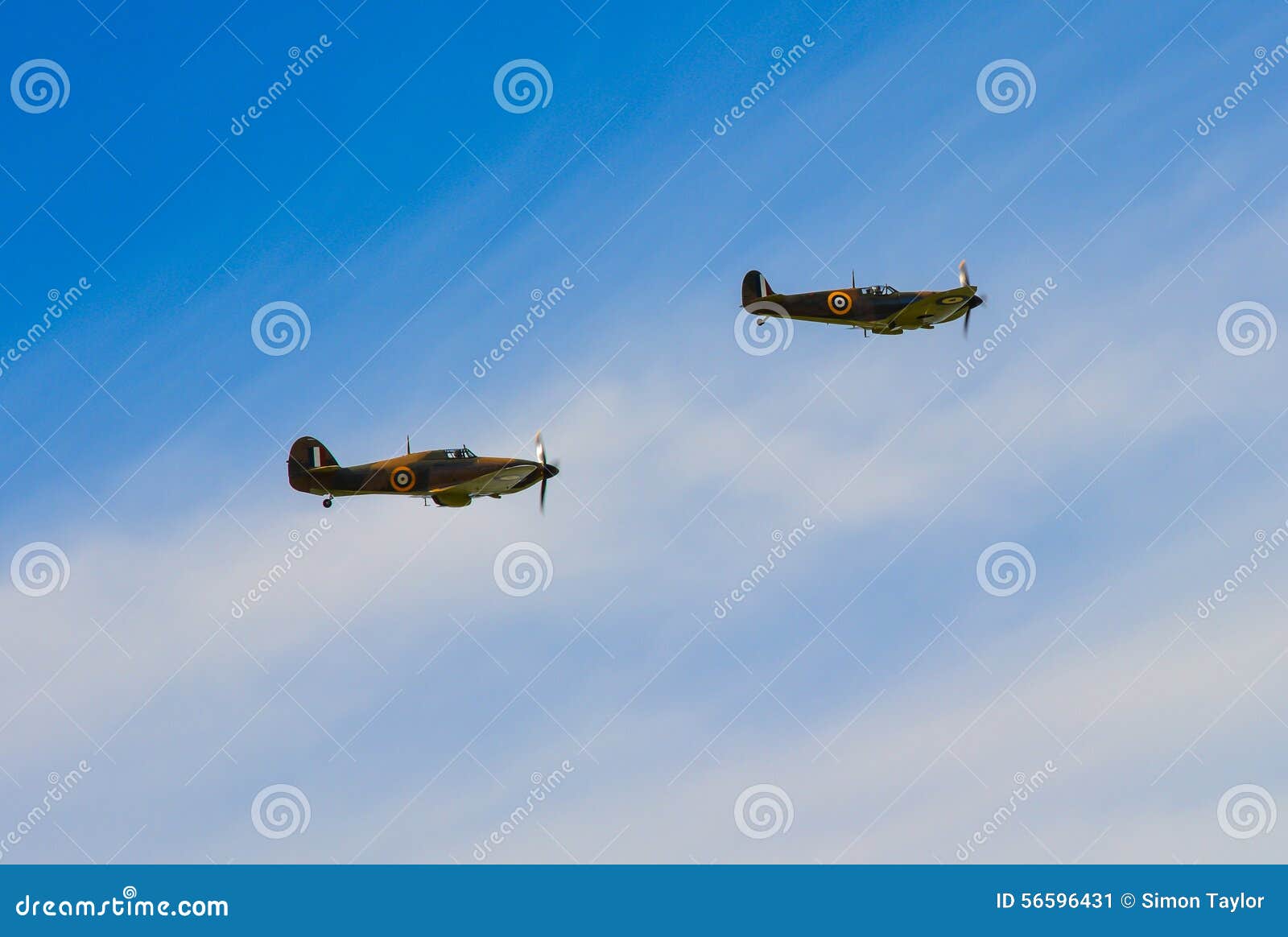 Two Spitfires Flying in Formation Stock Image - Image of airplane ...