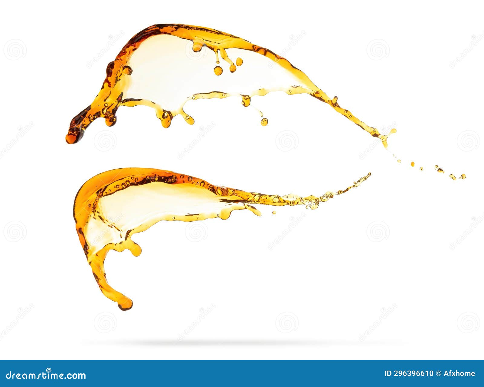 Two Splashes of Clear Yellow Liquid, Isolated on White Background. File ...